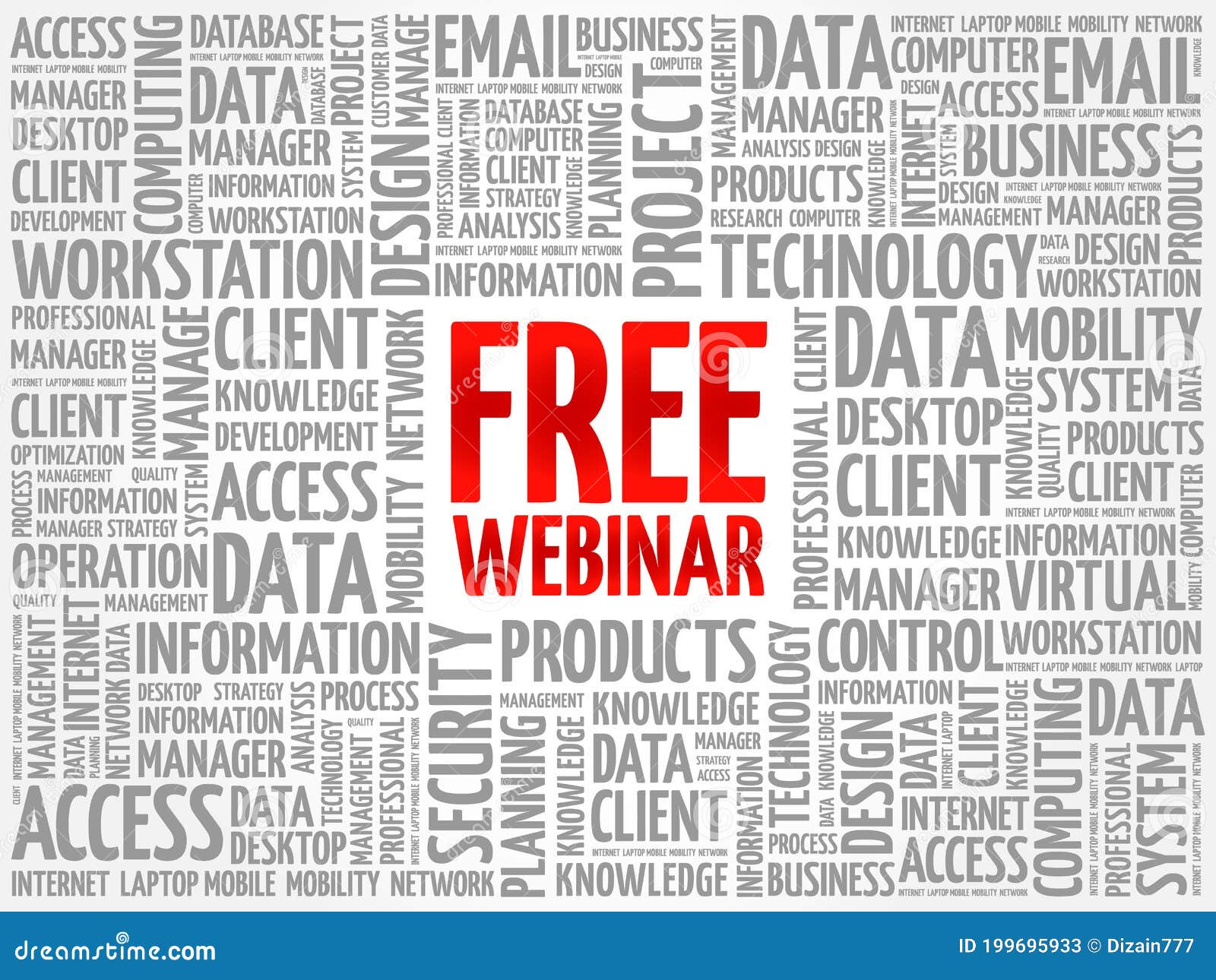 Free Webinar word cloud stock illustration. Illustration of skill ...