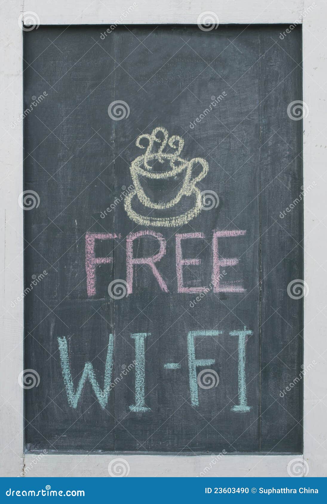 Free Wi-Fi Chalk Text on Blackboard Stock Photo - Image of restaurant ...