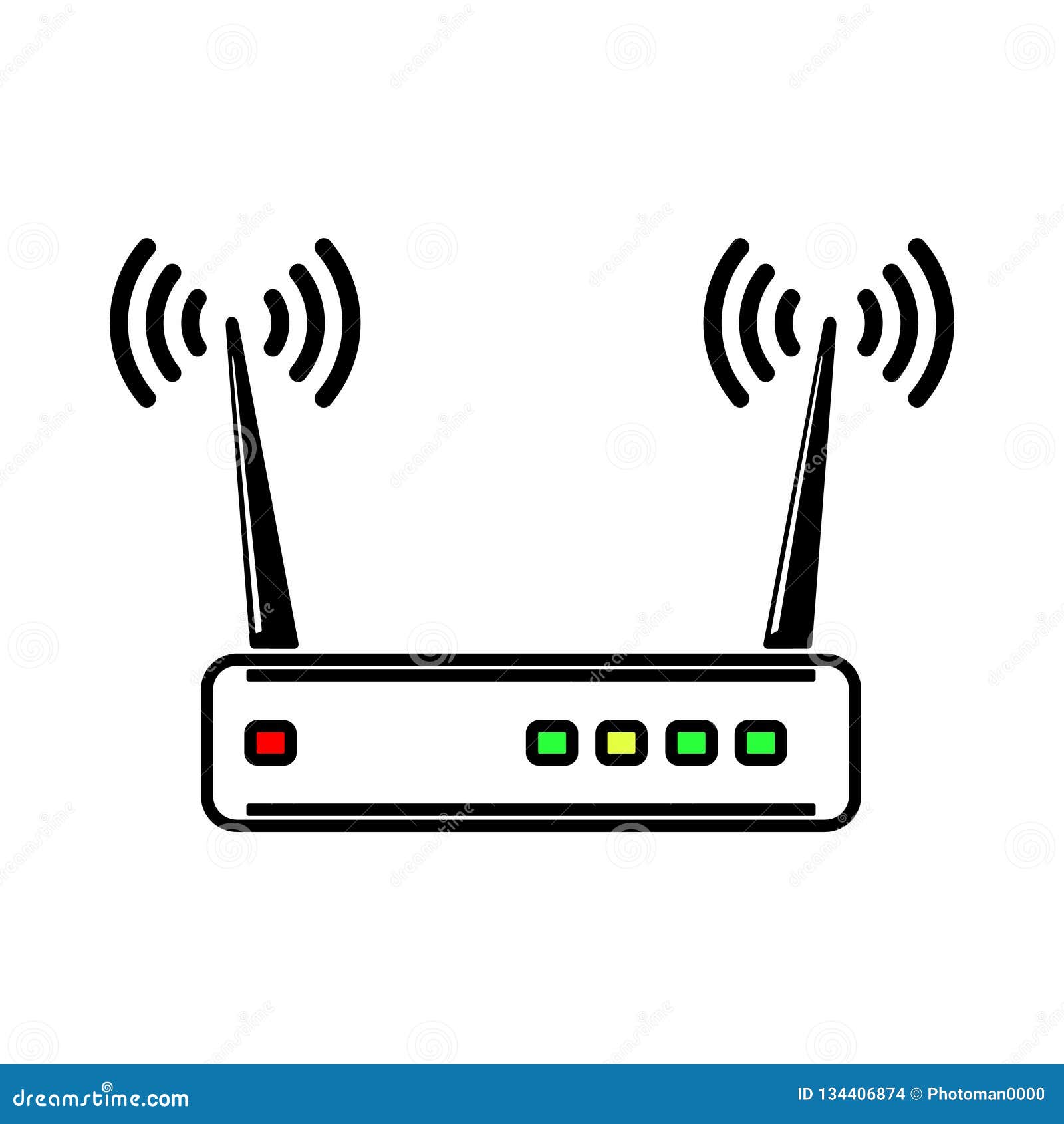 Free wi-fi internet router stock vector. Illustration of icon - 134406874