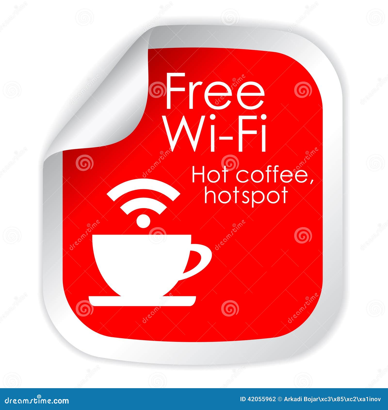 Free wi-fi stock vector. Illustration of isolated, color - 42055962