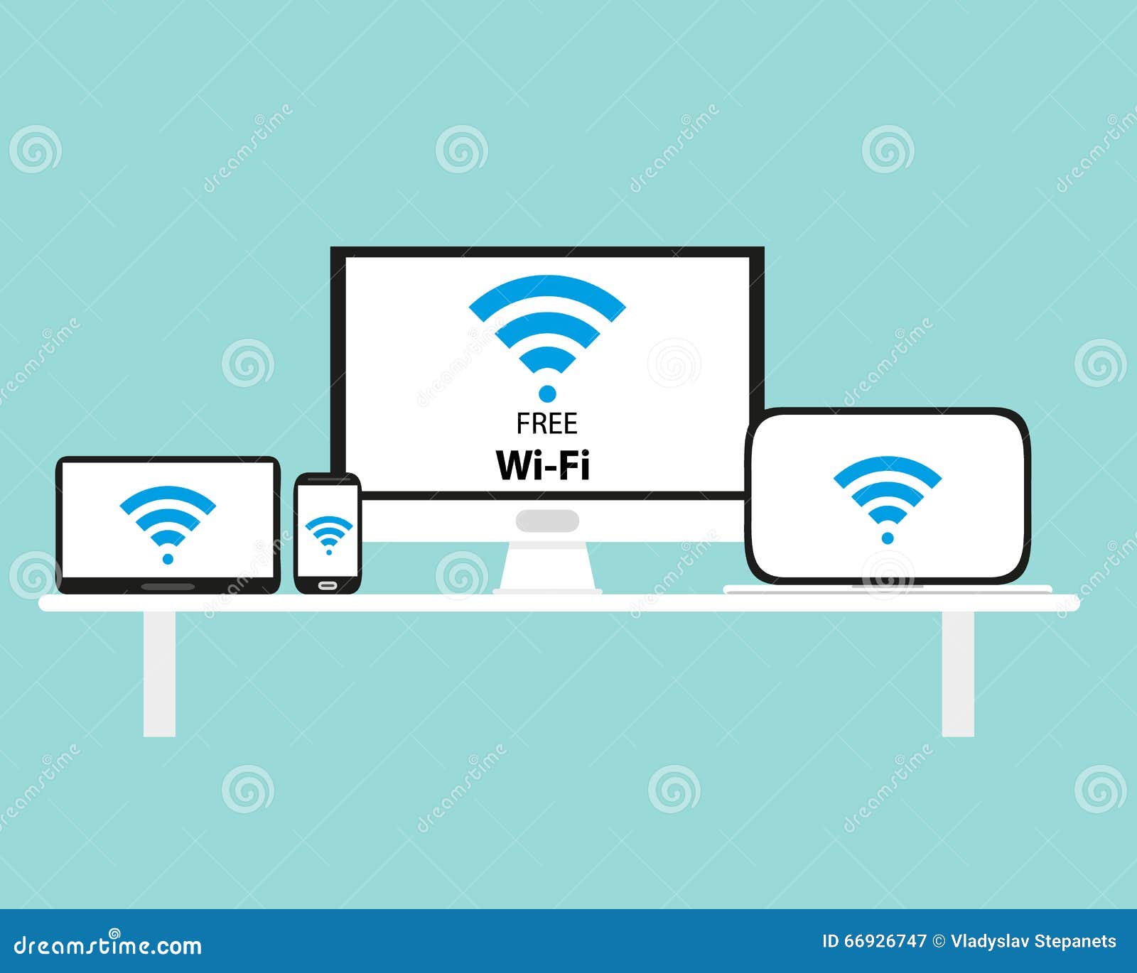 Wi-fi Multi Platform Device Stock Vector - Illustration of data, icon ...
