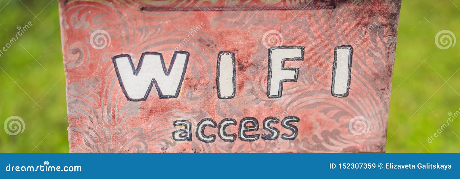 Free WiFi Arrow on the Nature. Internet Everywhere Concept BANNER, LONG ...