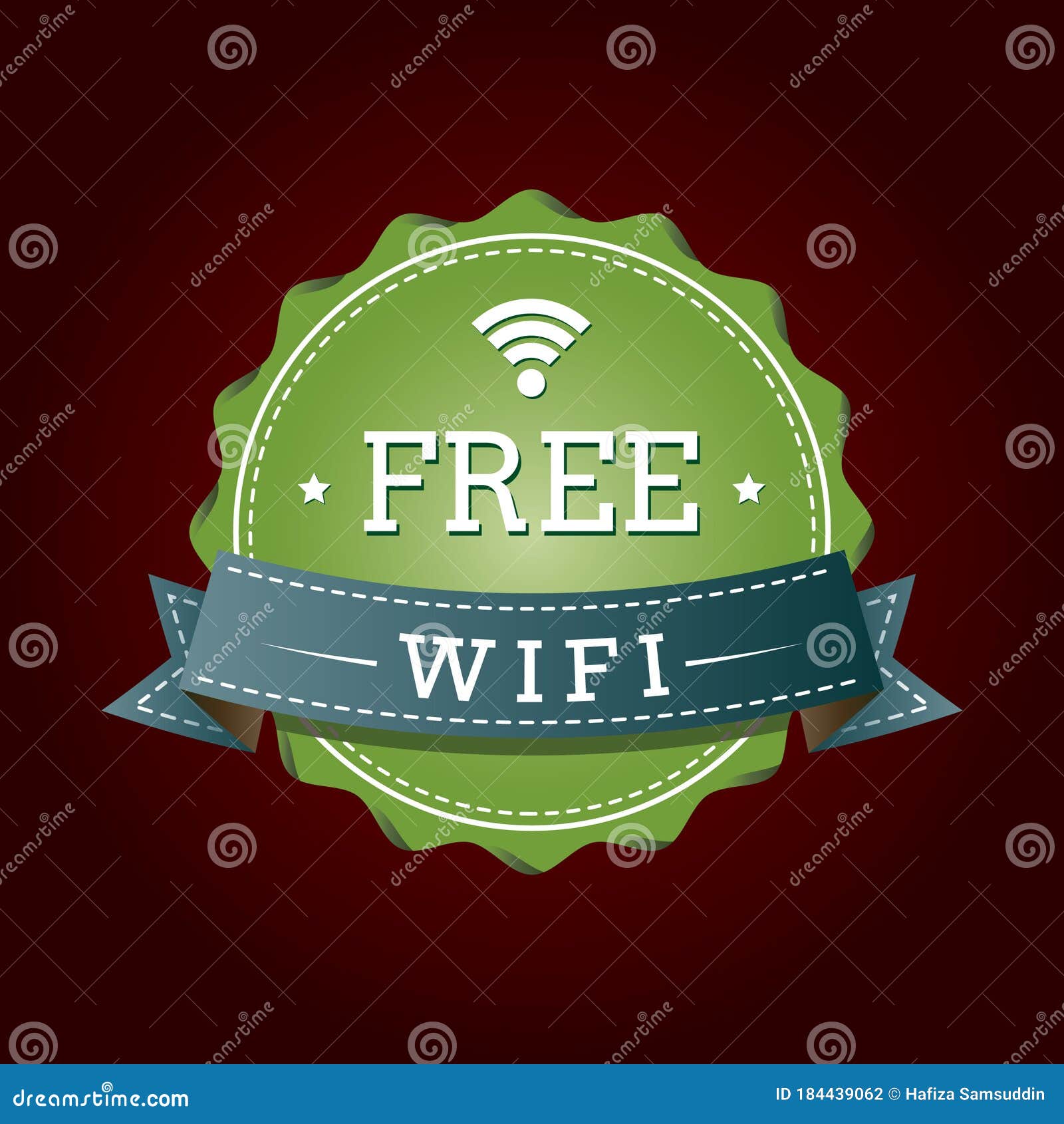 Free Wifi Badge. Vector Illustration Decorative Background Design Stock ...