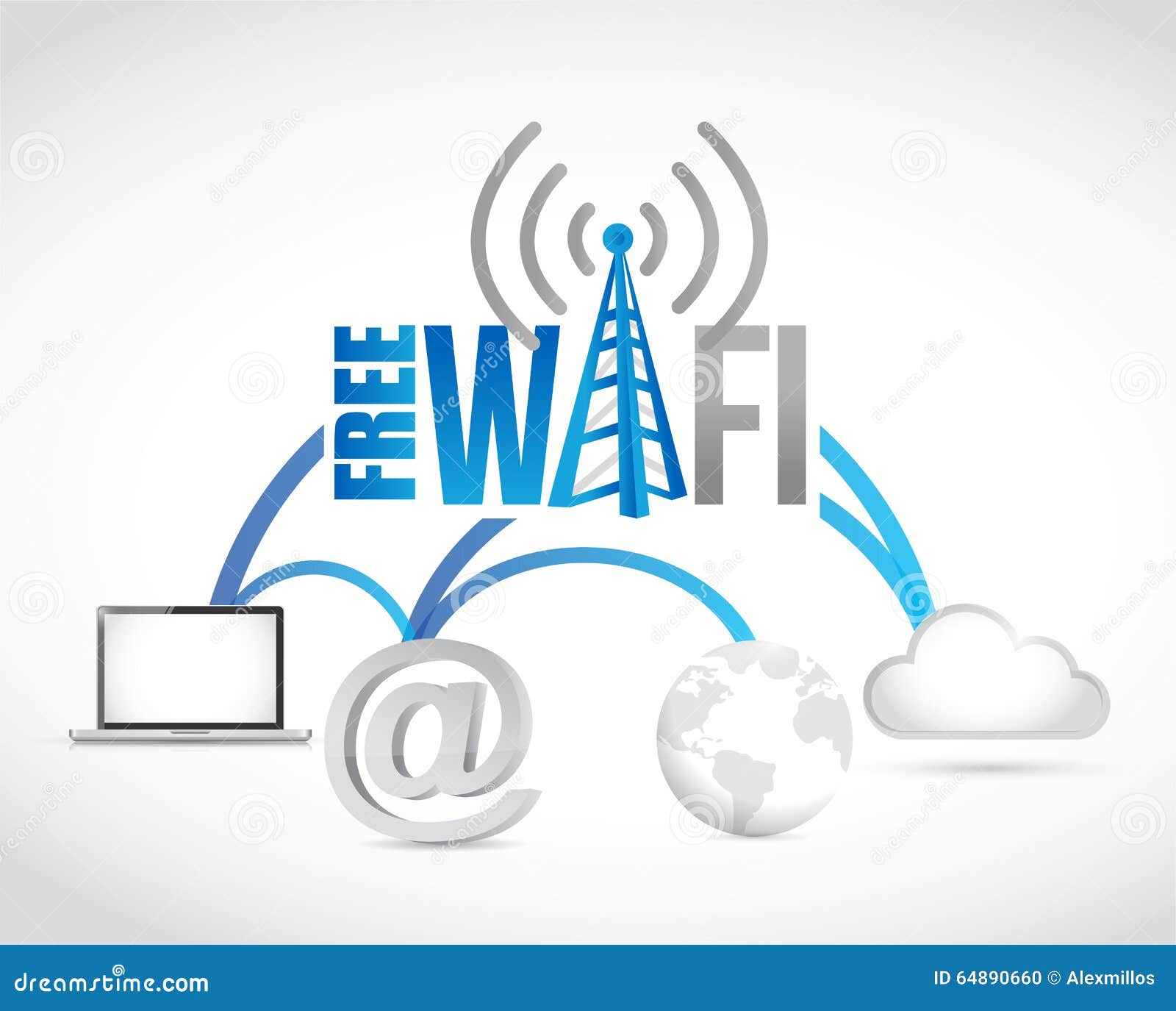 Free Wifi Cloud Computing Electronics Concept Stock Illustration ...