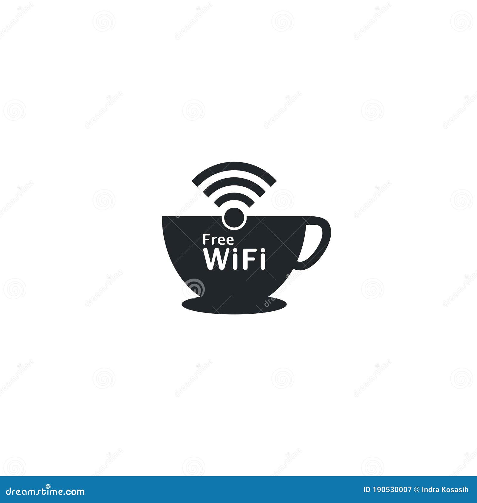 Free Wifi with Coffee Cup Logo Icon Vector Stock Vector - Illustration ...