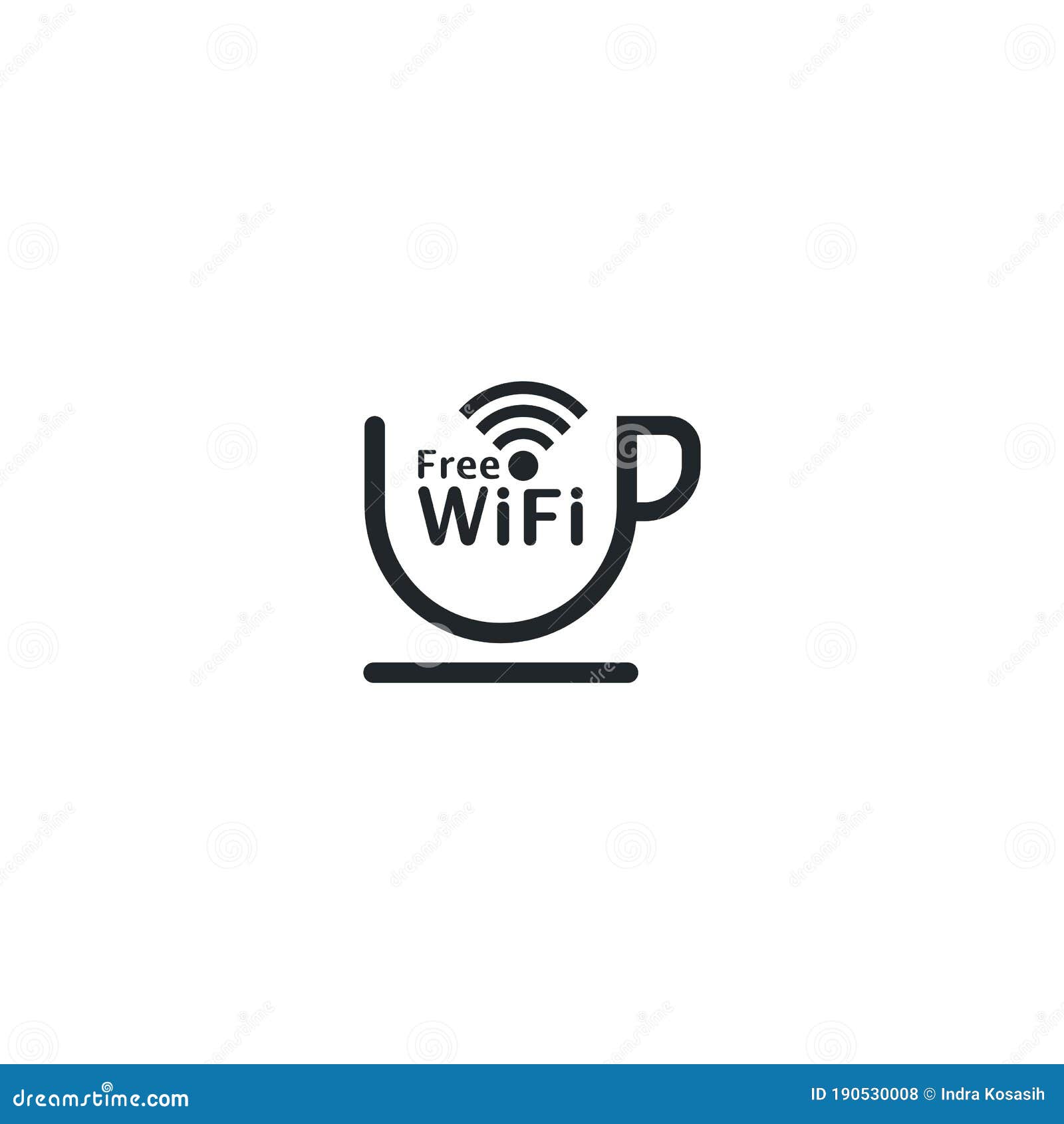 Free Wifi with Coffee Cup Logo Icon Vector Stock Vector - Illustration ...