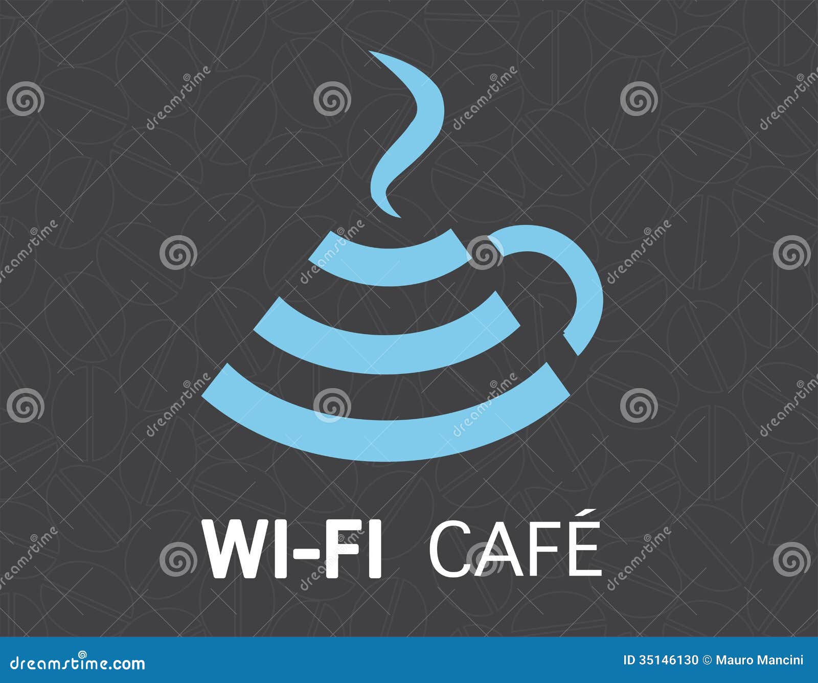 Free Wifi Coffee Mug Concept Illustration Design Stock Vector ...
