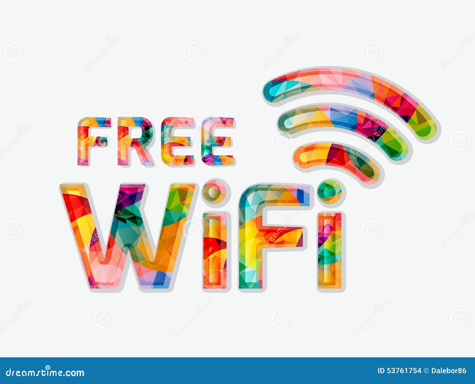 Free WiFi stock vector. Illustration of badge, abstract - 53761754