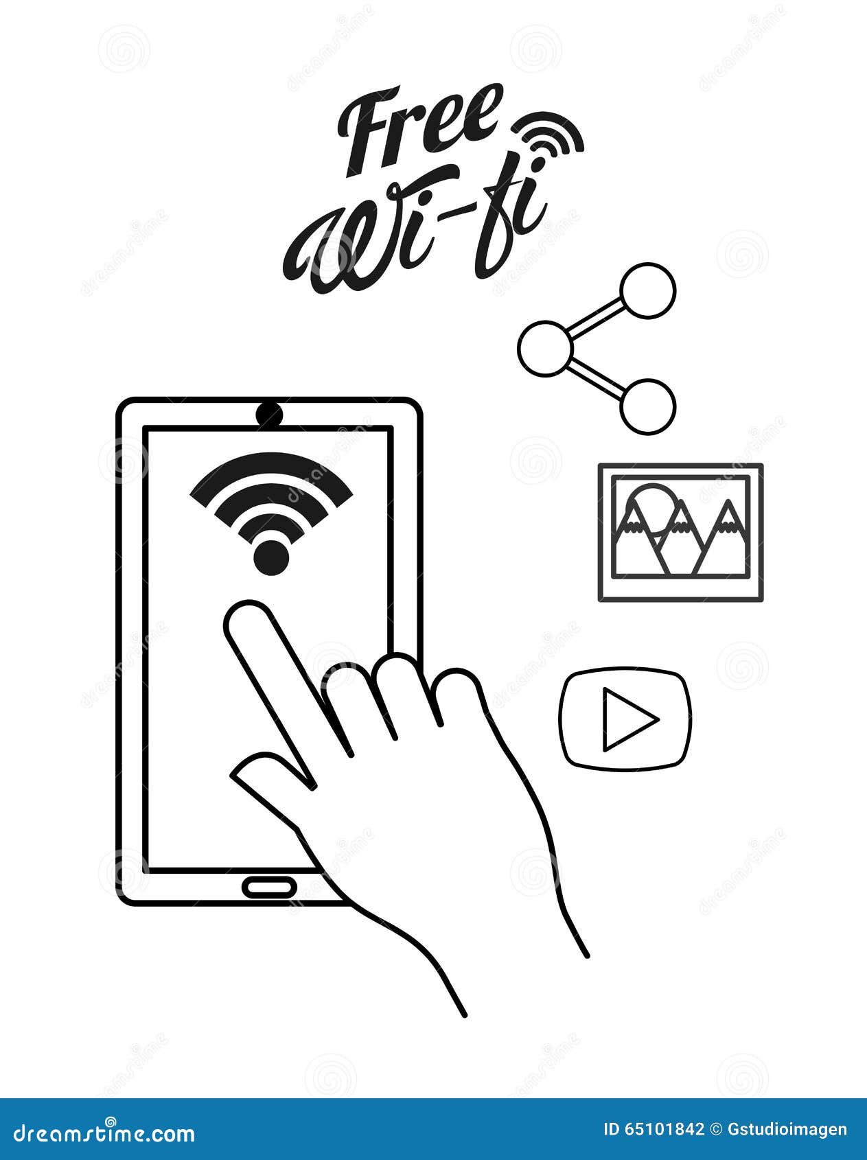 Free wifi design stock illustration. Illustration of services - 65101842