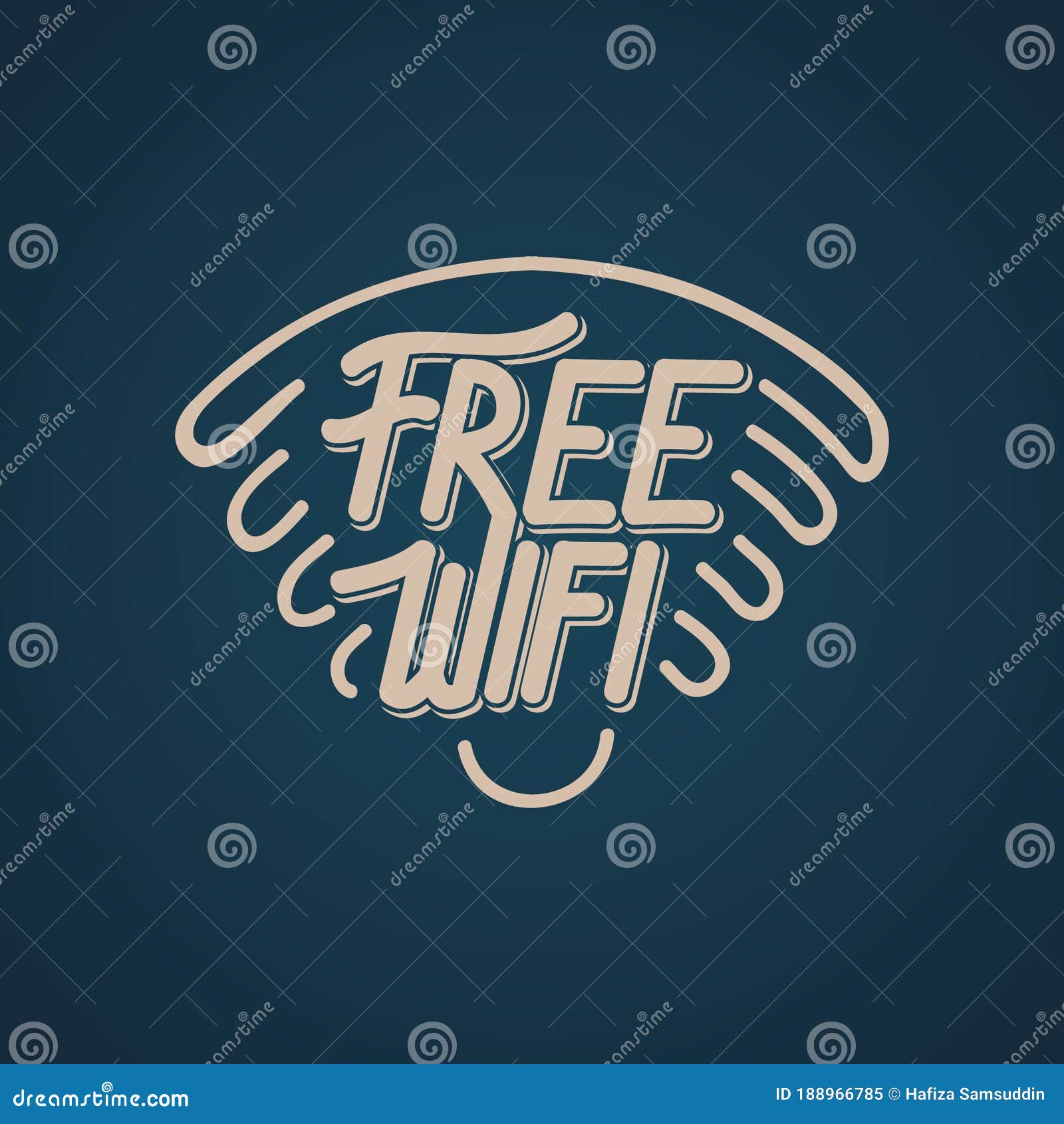 Free Wifi Label. Vector Illustration Decorative Design Stock Vector ...
