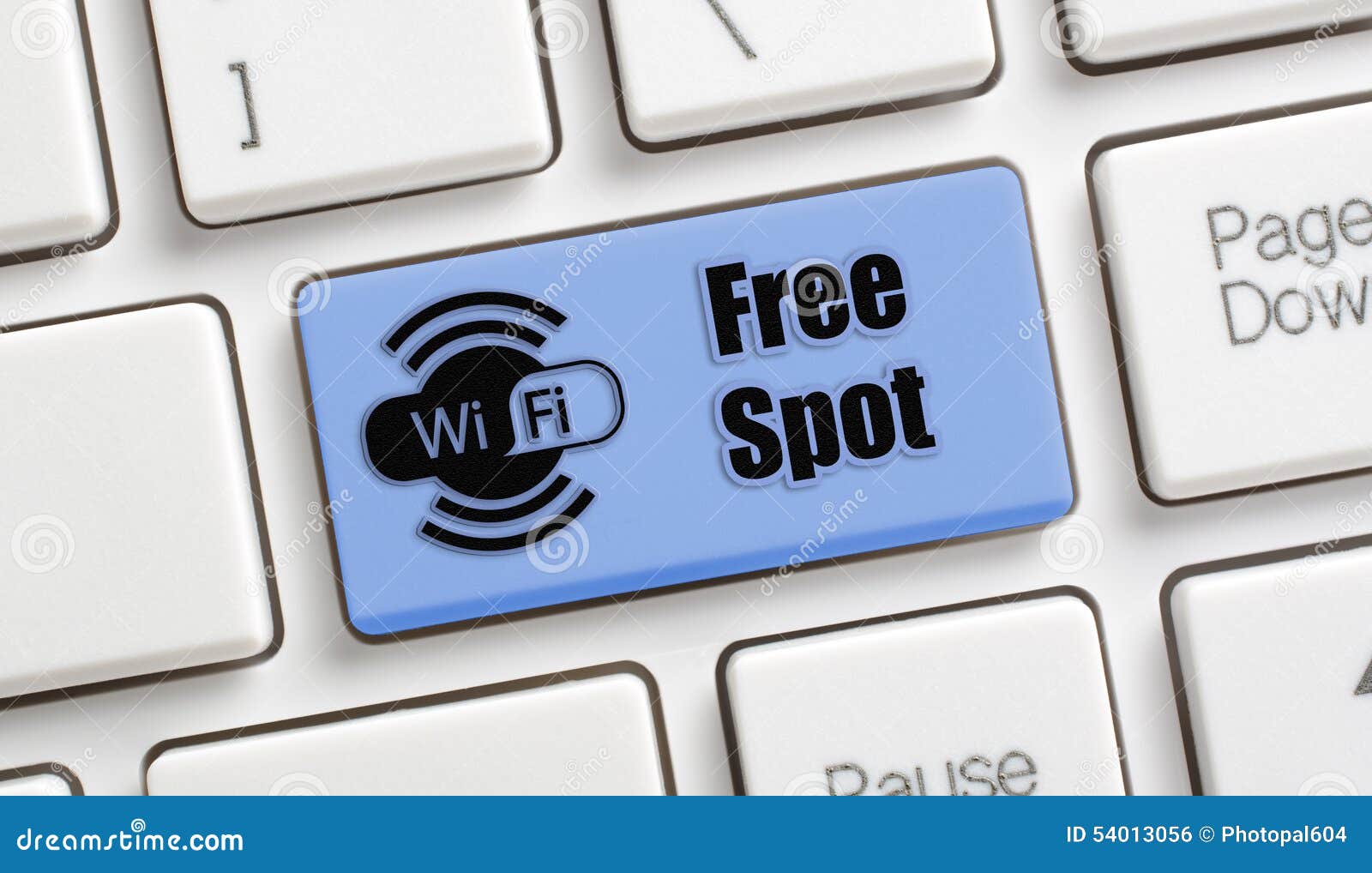 Free Wifi Spot Key on Keyboard Stock Photo - Image of computer, blue ...