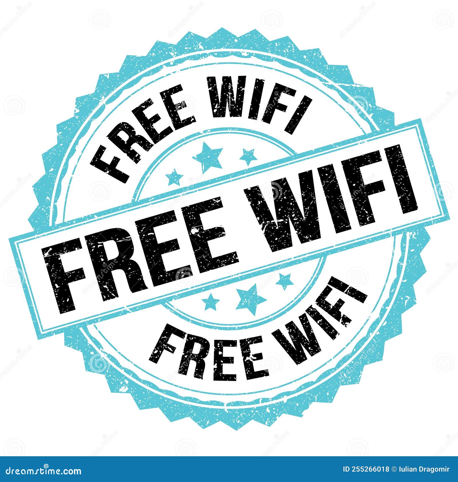 FREE WIFI Text on Blue-black Round Stamp Sign Stock Illustration ...