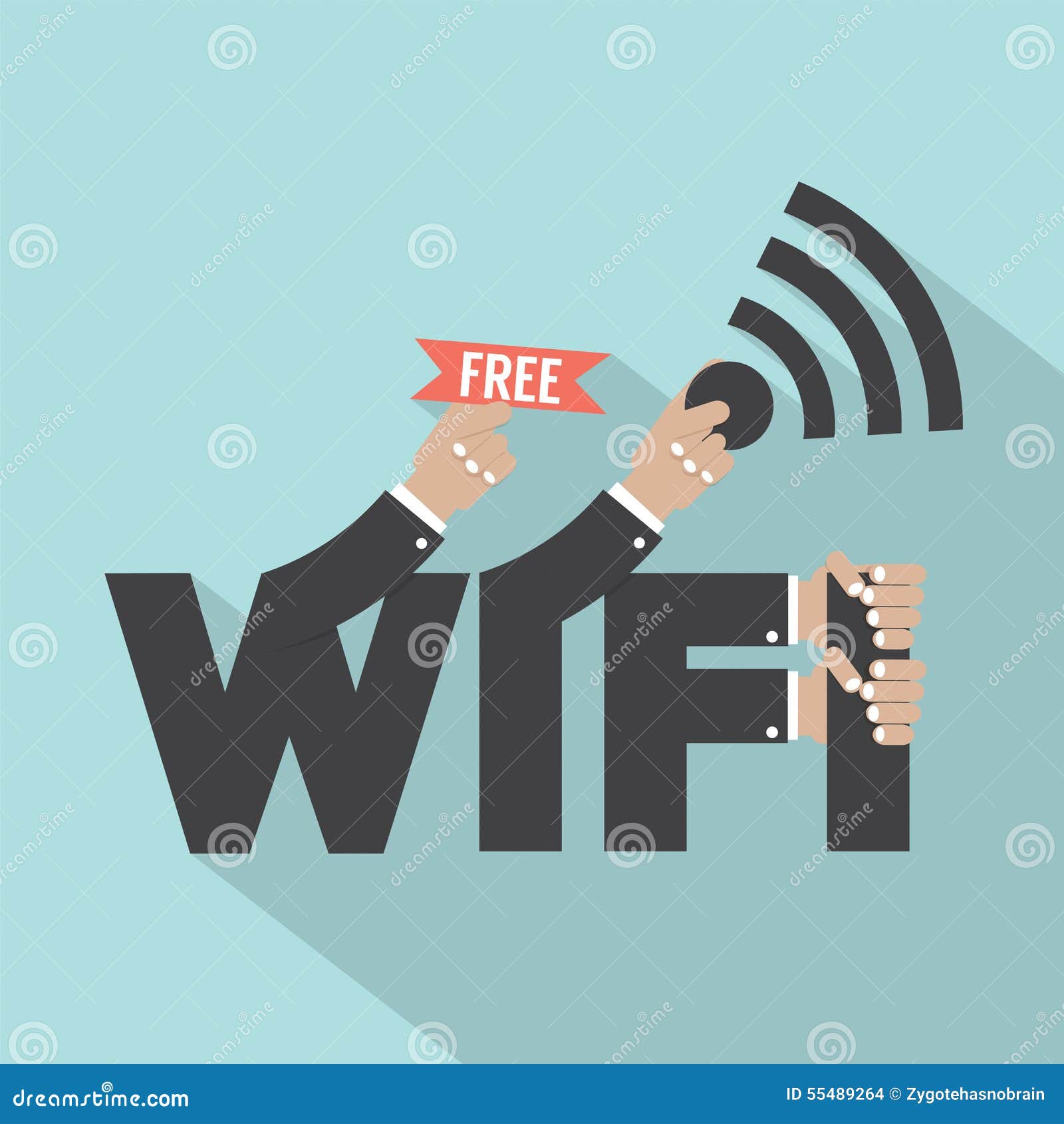 Free Wifi Typography Design. Stock Vector - Illustration of computer ...