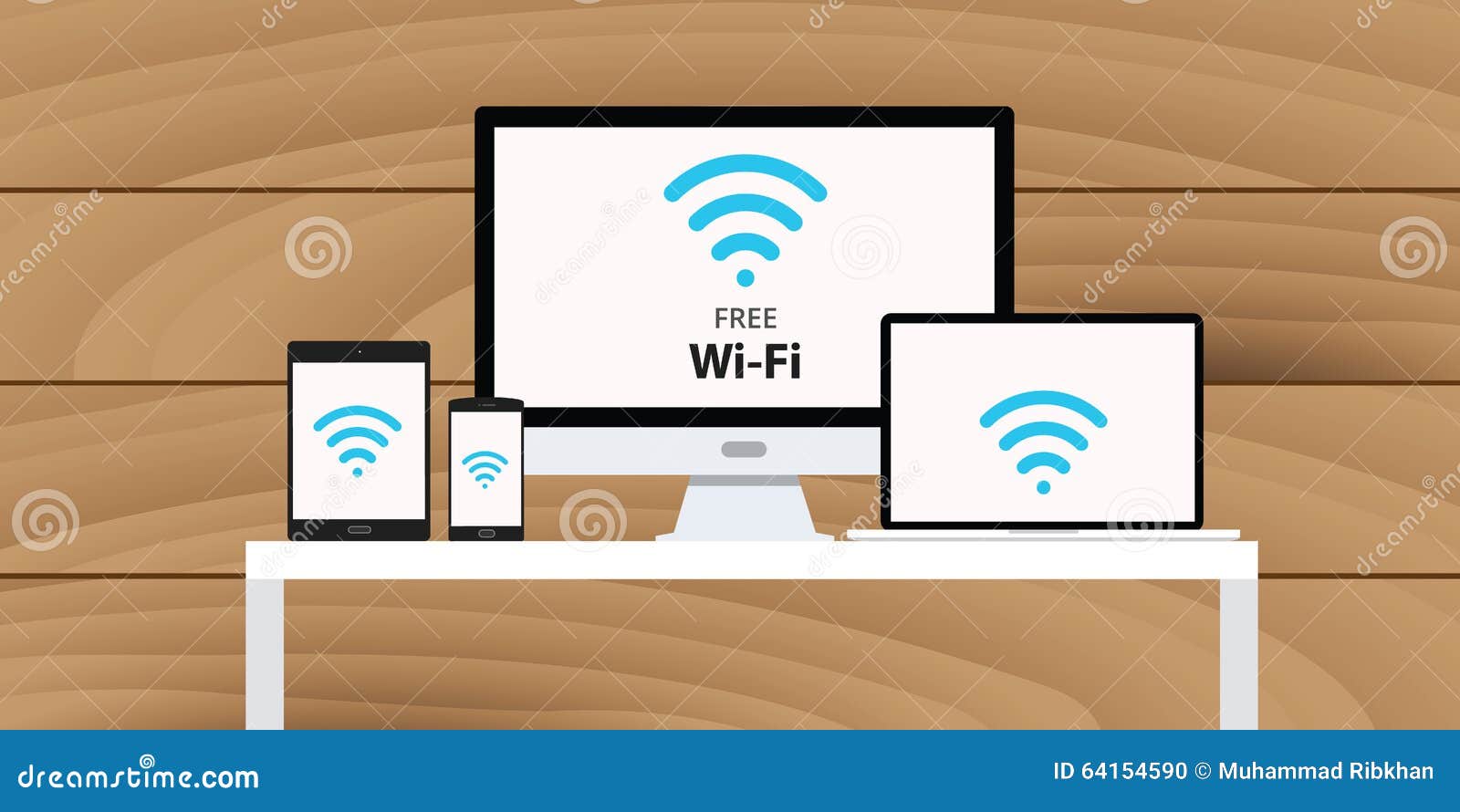 Free Wifi Wi-fi Multi Platform Device Smartphone Desktop Tablet Stock ...