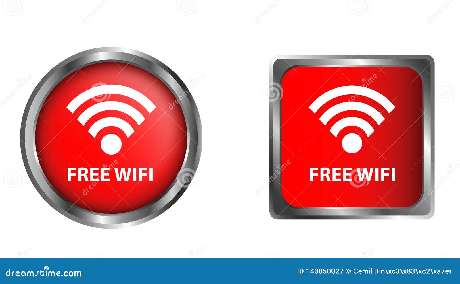 Free Wifi Zone Red Internet Icon Button Web Vector Stock Illustration ...