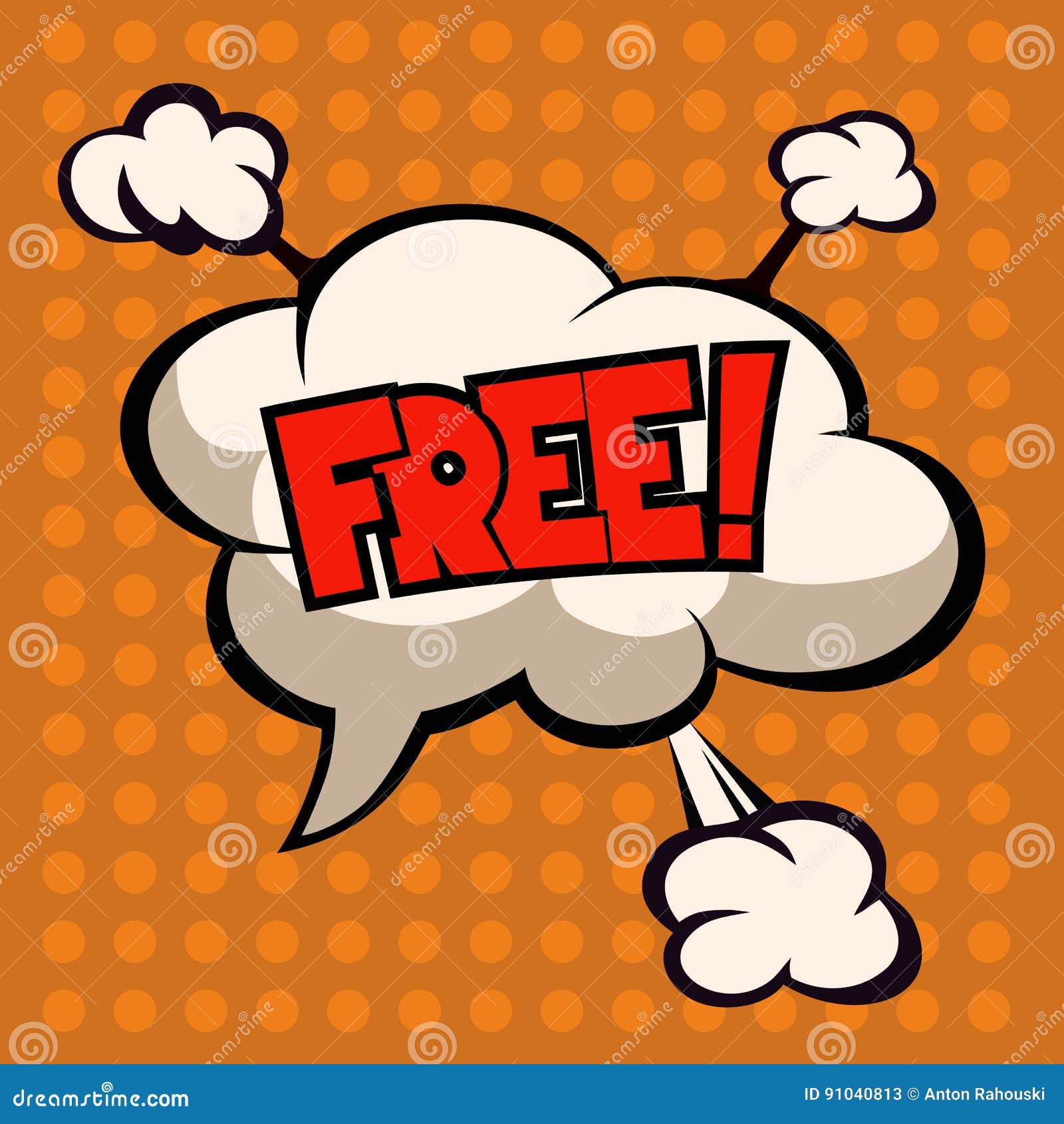 Free Wording in Comic Speech, Cloud on Orange Background Stock ...