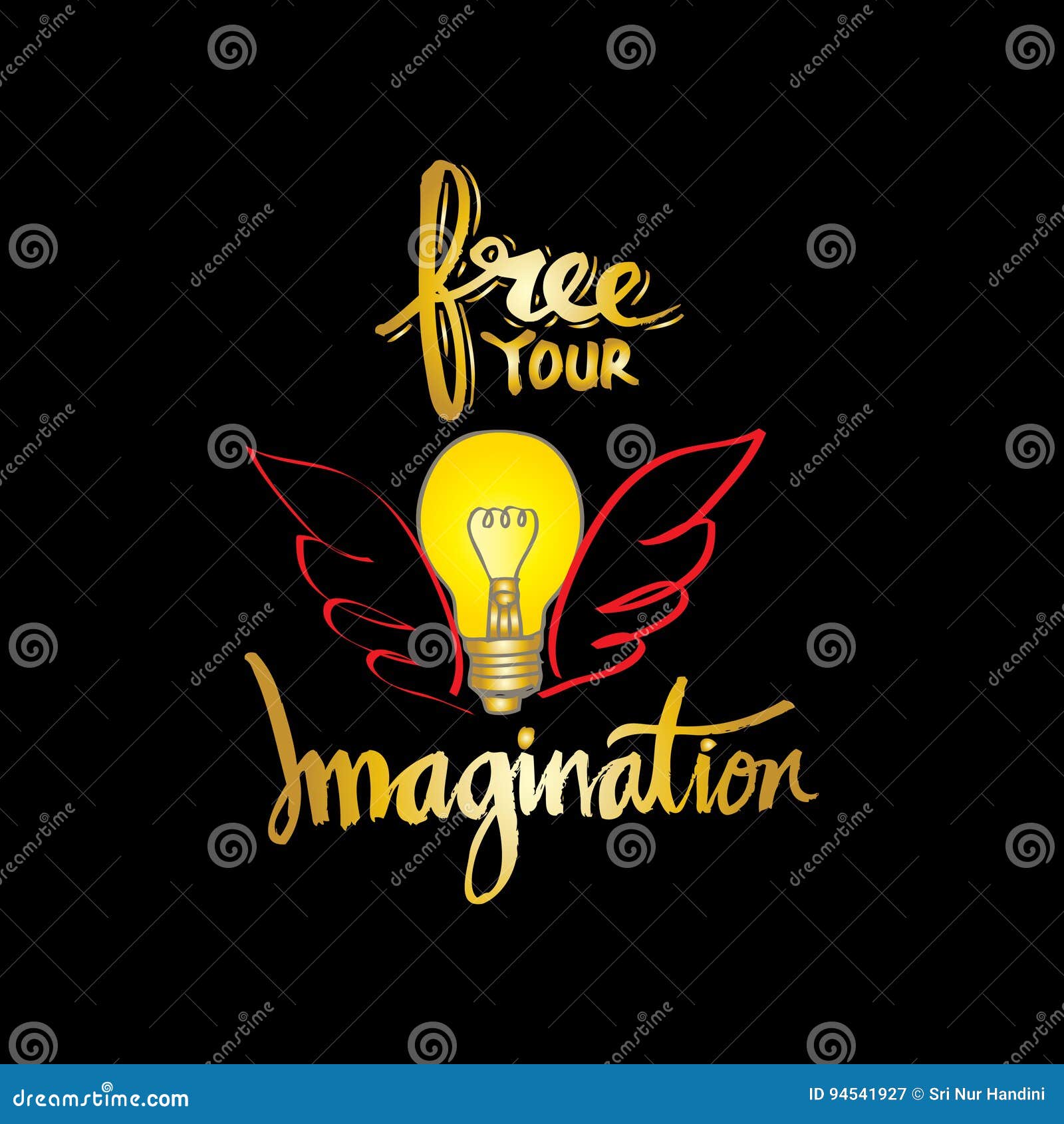 Free your imagination. stock illustration. Illustration of motivation ...