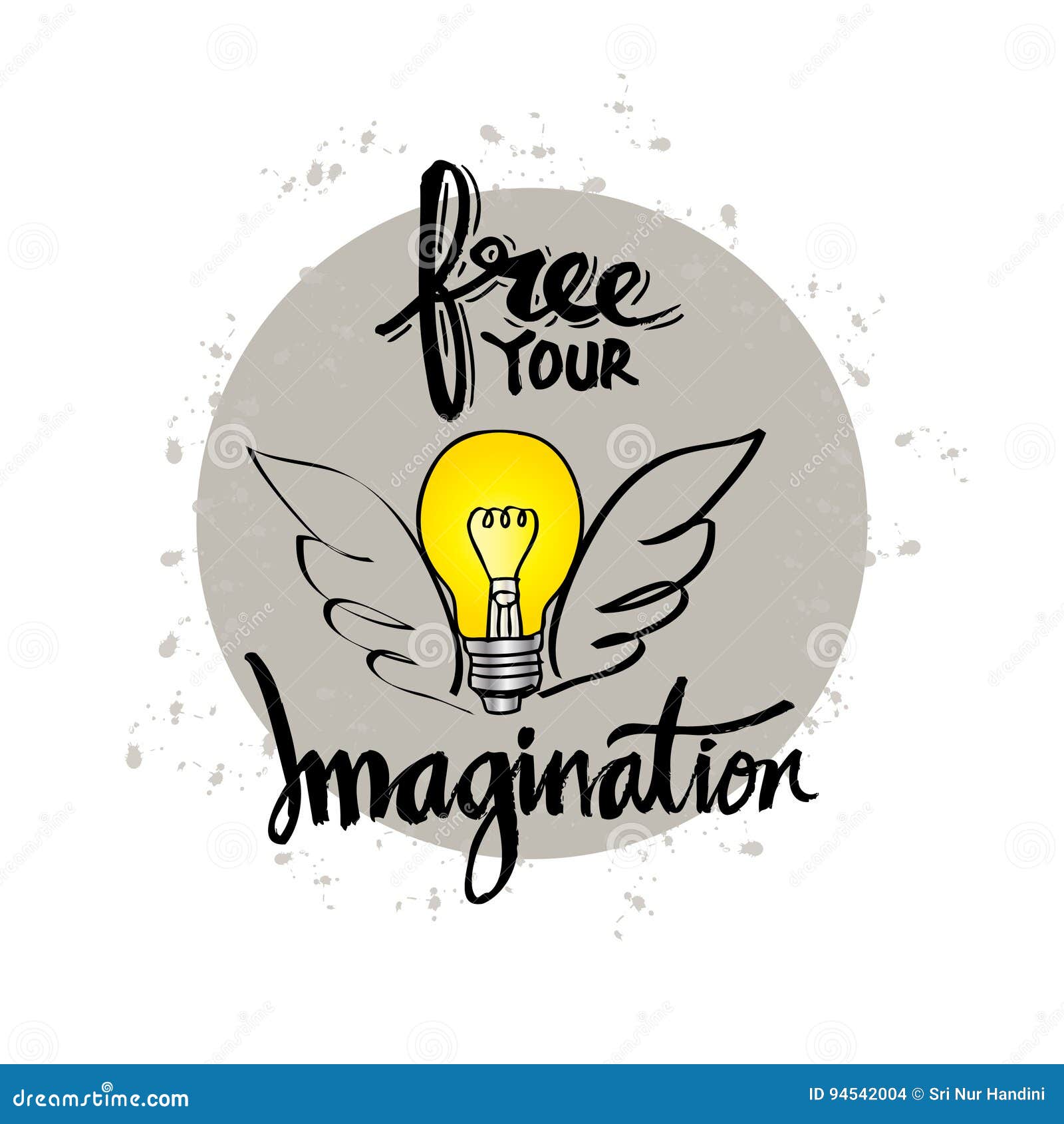 Free your imagination. stock vector. Illustration of intellect - 94542004