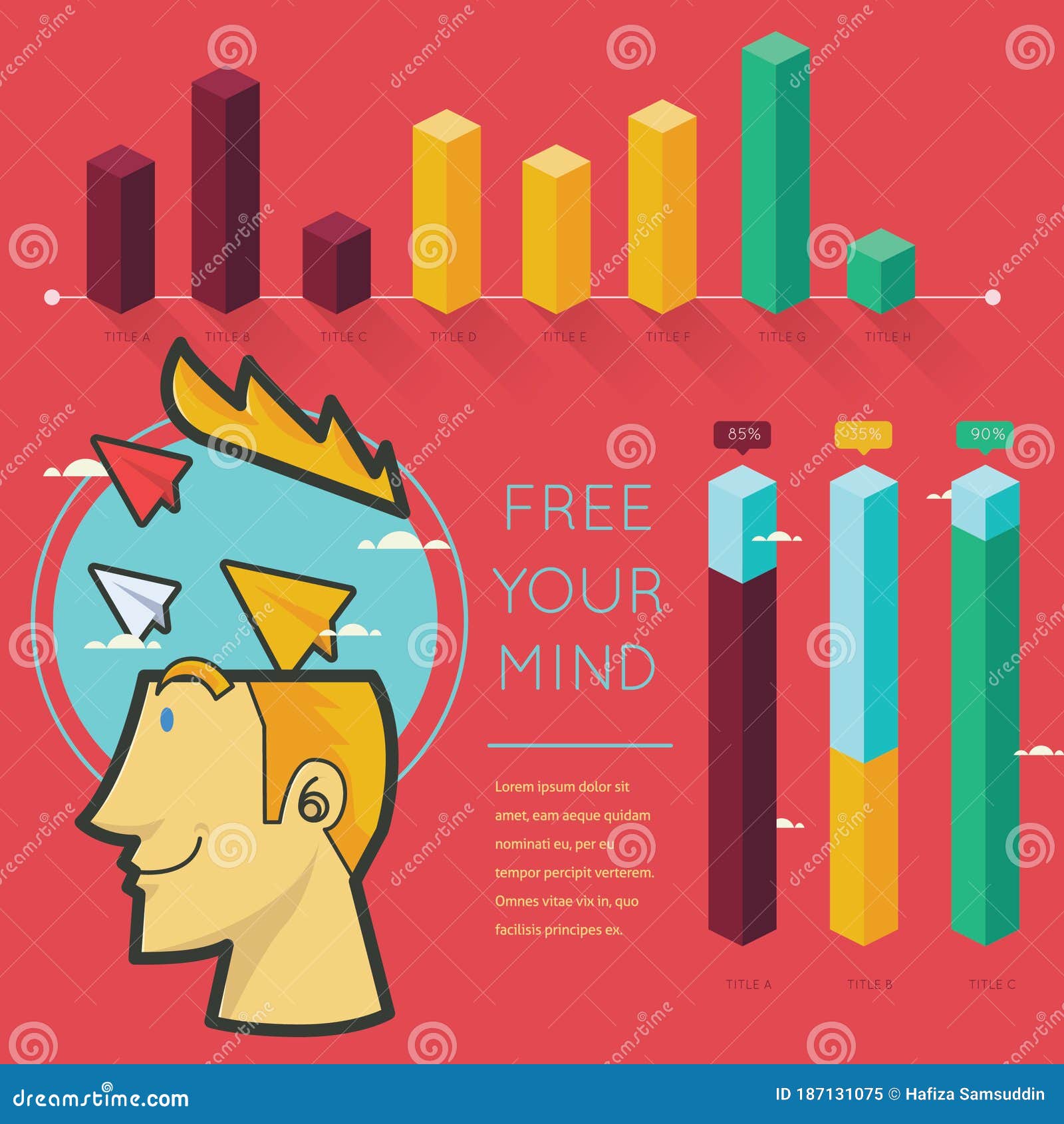 Free Your Mind Infographic. Vector Illustration Decorative Design Stock ...