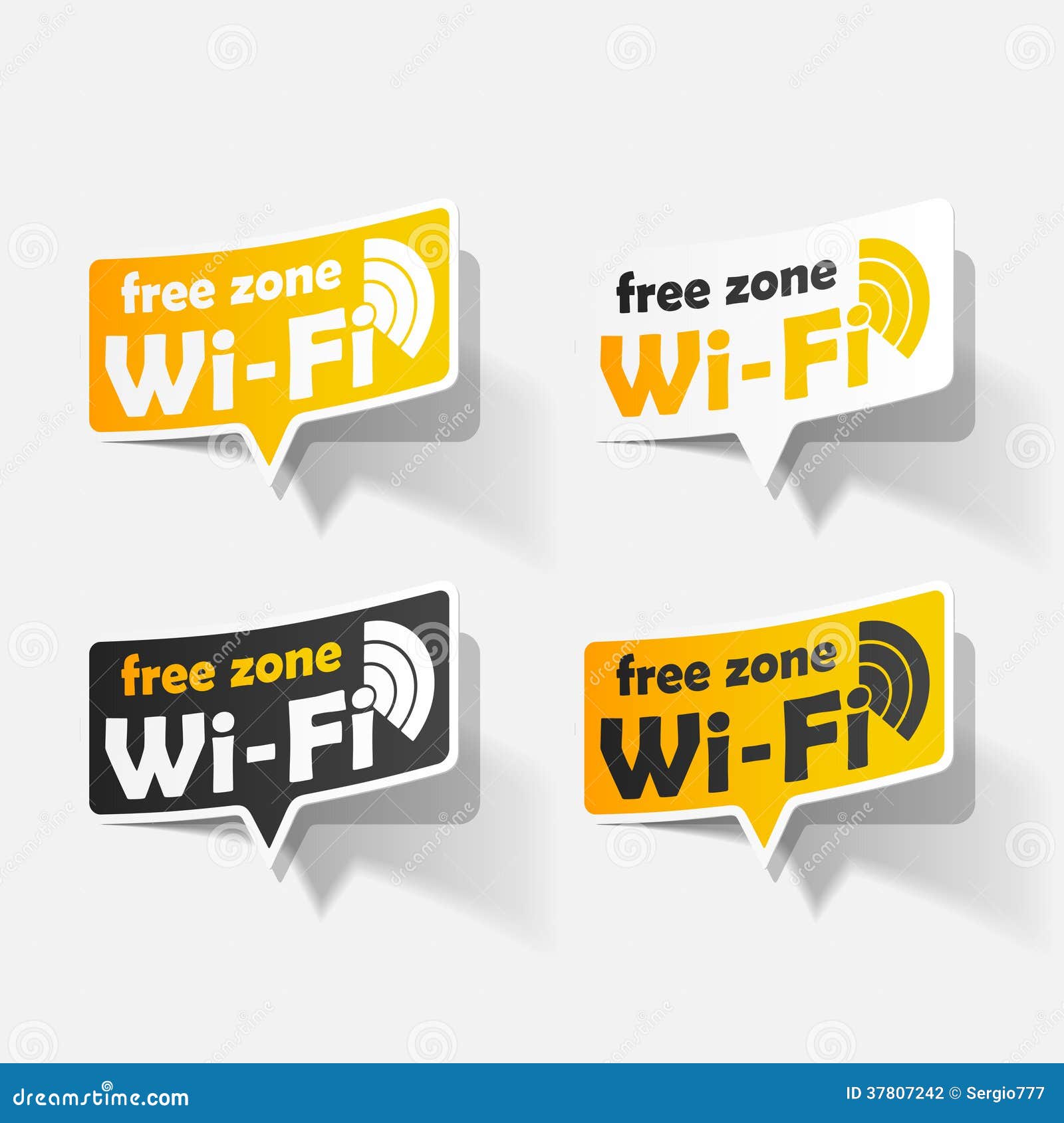 Free Zone wi-fi, sticker stock vector. Illustration of information ...