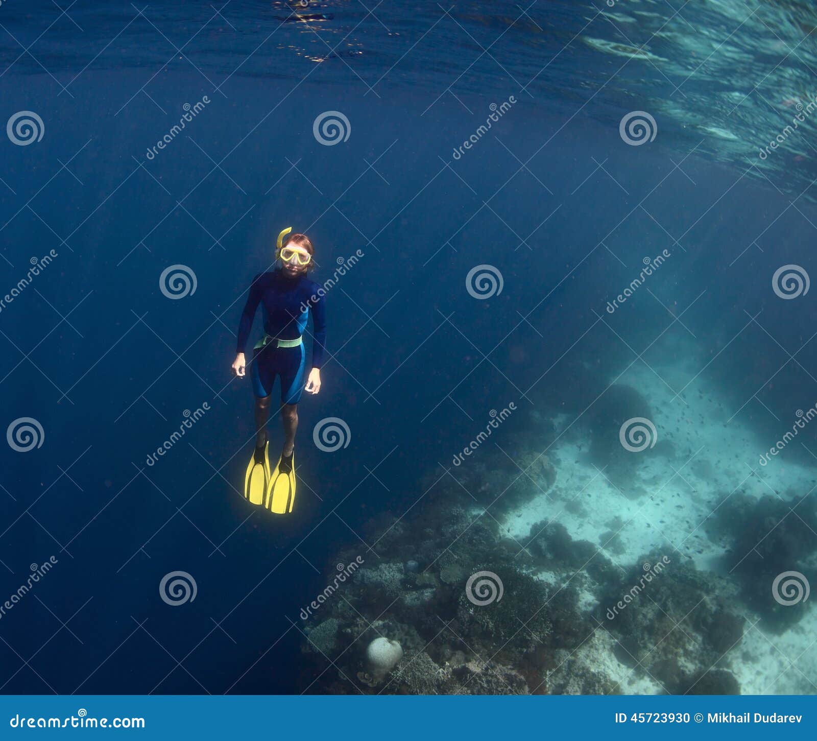 Freediver stock photo. Image of snorkel, freediving, blue - 45723930