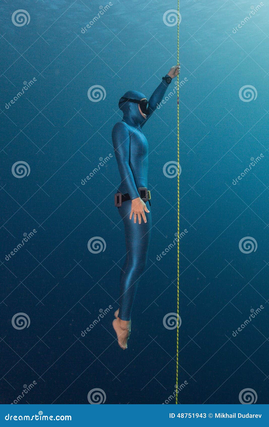 Freediver stock image. Image of record, ascending, immersion - 48751943