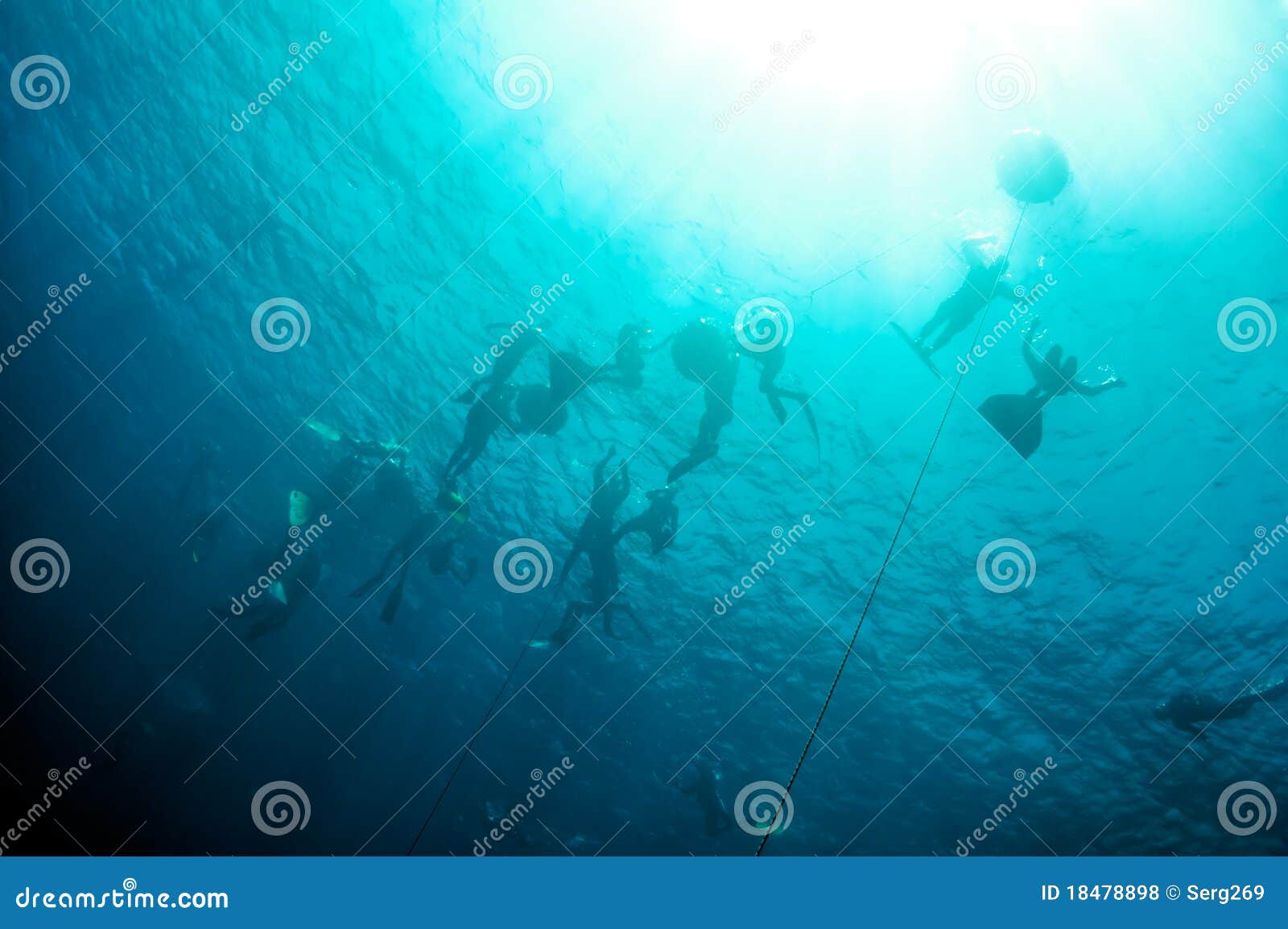 Freediving Training in the Depth of Blue Hole Stock Photo - Image of ...