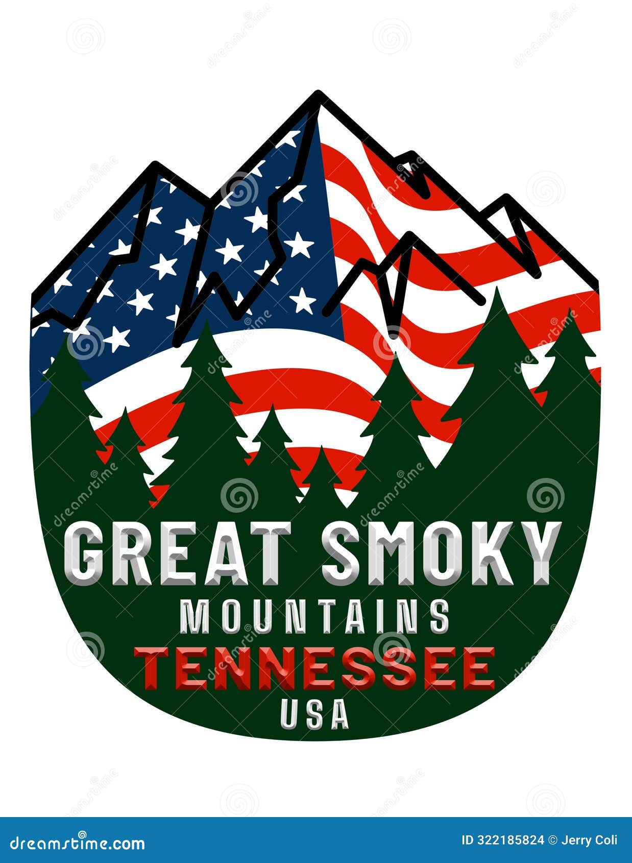 Stars & Stripes in the Great Smoky Mountains, Tennessee Stock ...