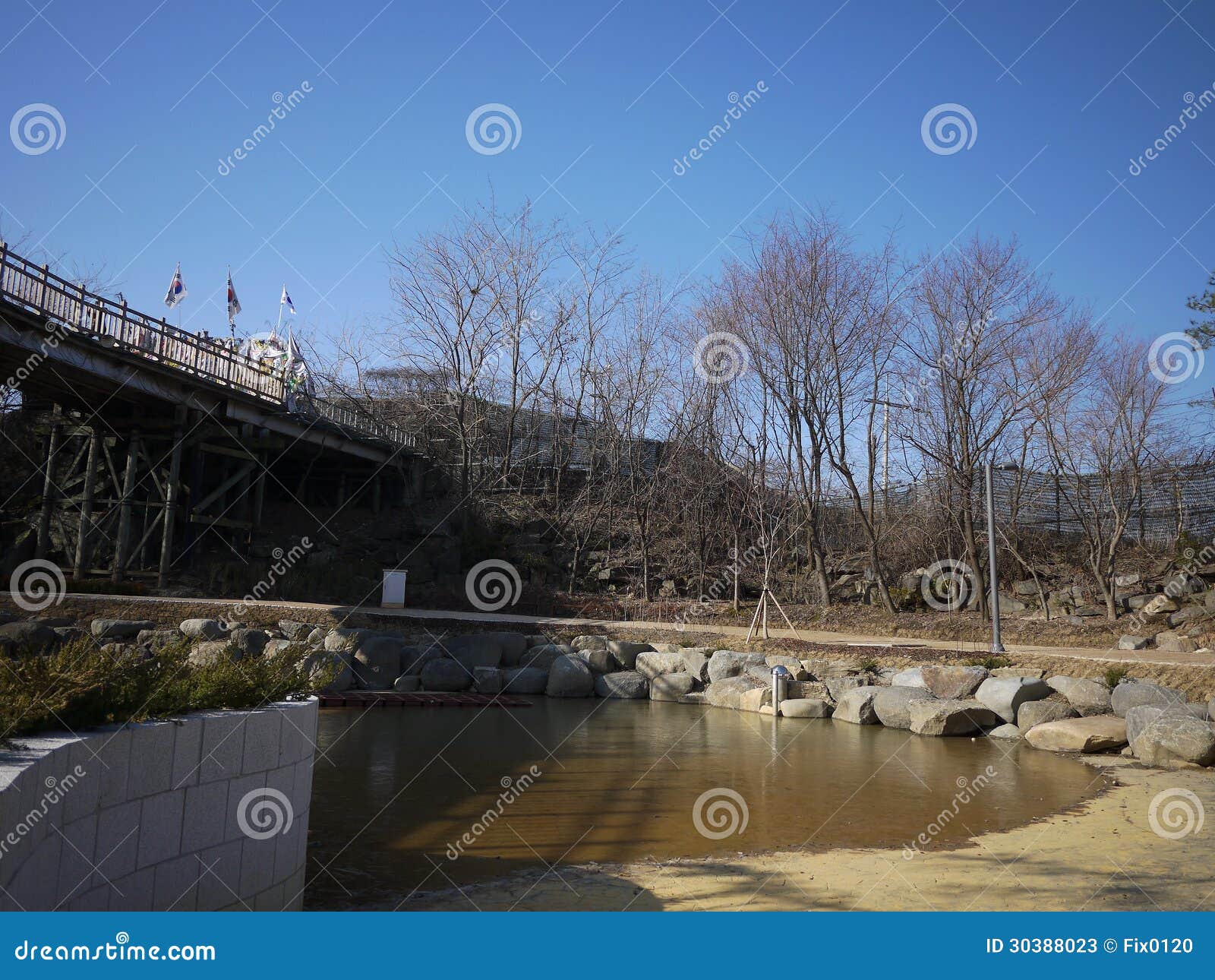 Freedom Bridge Korea stock image. Image of flag, panmunjom - 30388023