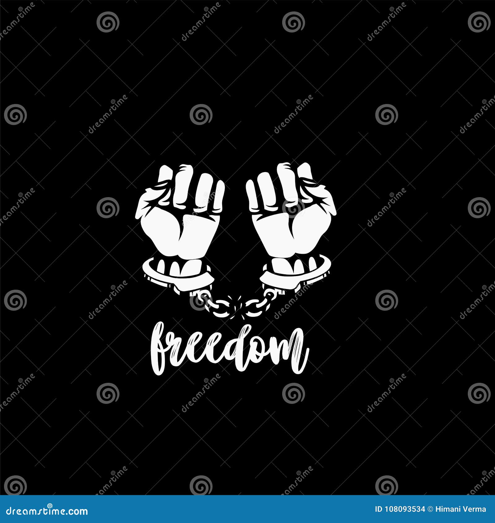 Broken Handcuff As Symbol Of Freedom With Silhouette Style Cartoon ... Broken Handcuff As Symbol Of Freedom With Silhouette Style Cartoon ...