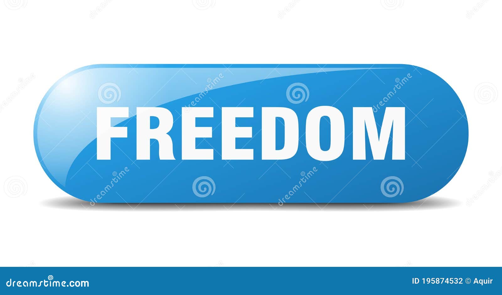 Freedom Button. Sticker. Banner. Rounded Glass Sign Stock Vector ...