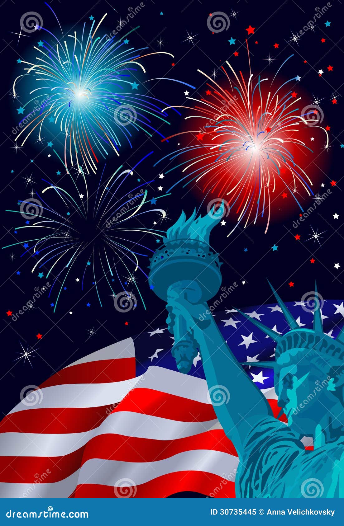 Freedom Celebration stock vector. Illustration of flag - 30735445