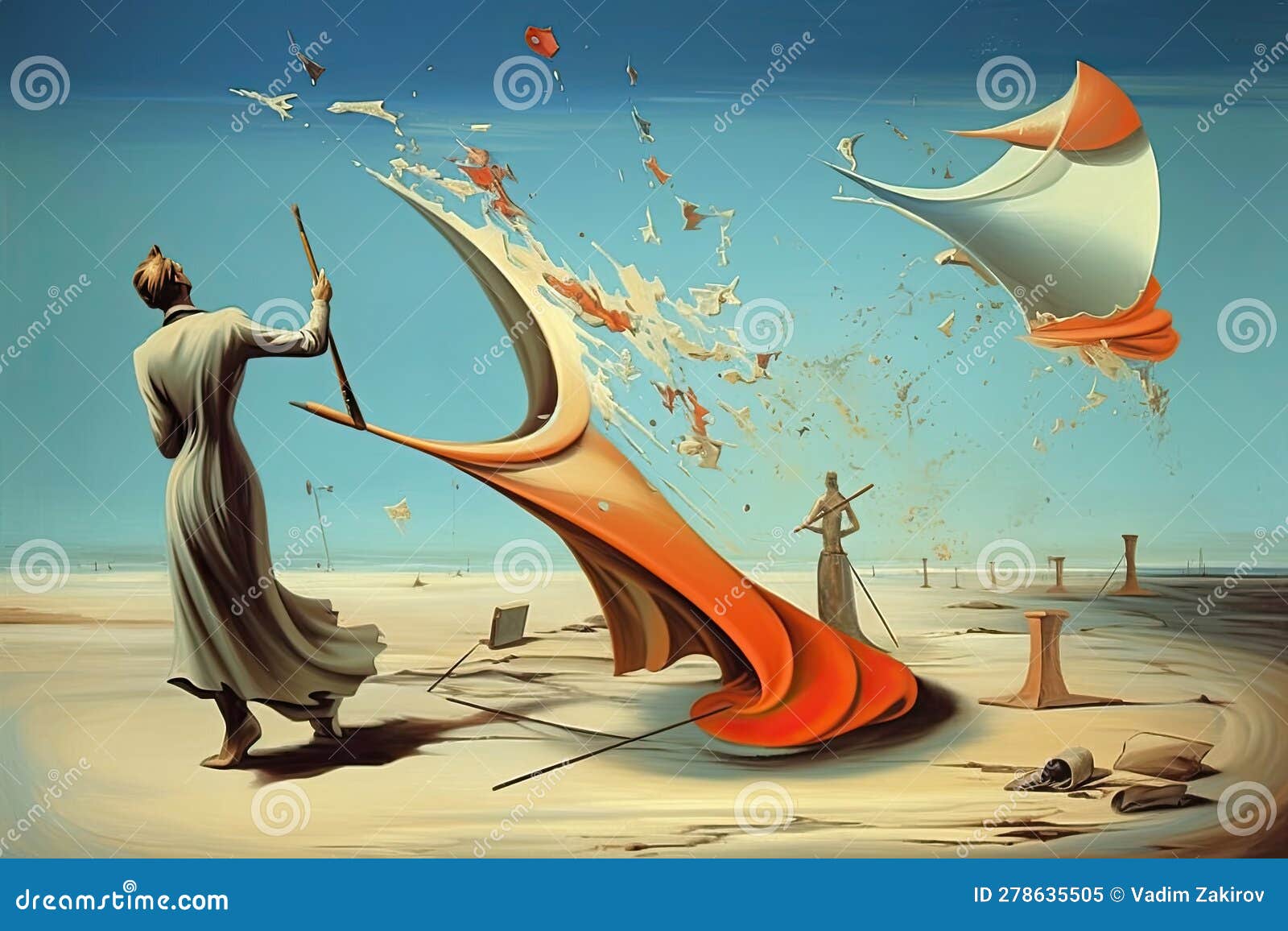 Freedom Concept, Illustration in Abstract Avant-garde Style Stock ...