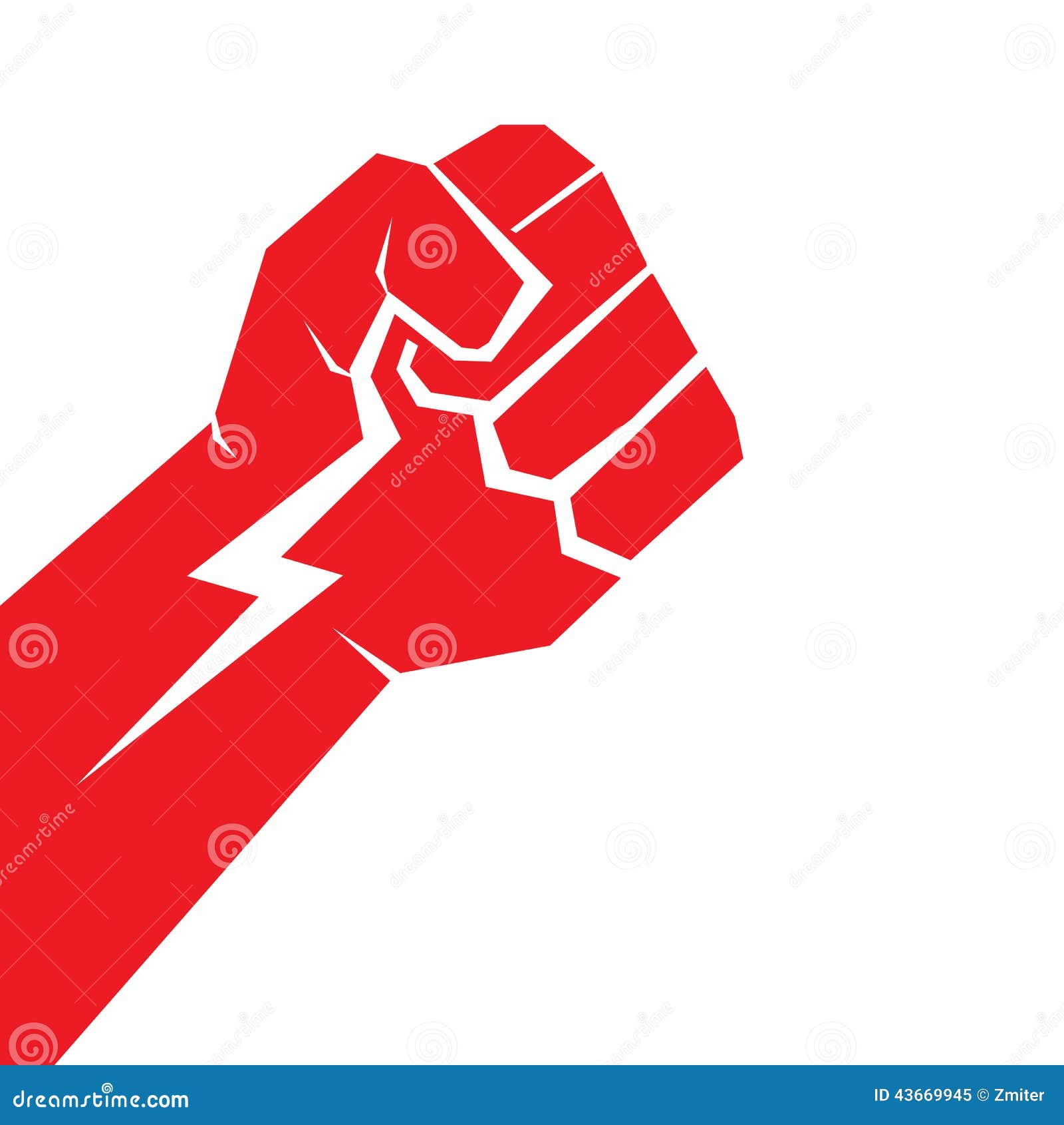 Freedom Concept. Vector Red Fist Icon. Stock Vector - Illustration of ...
