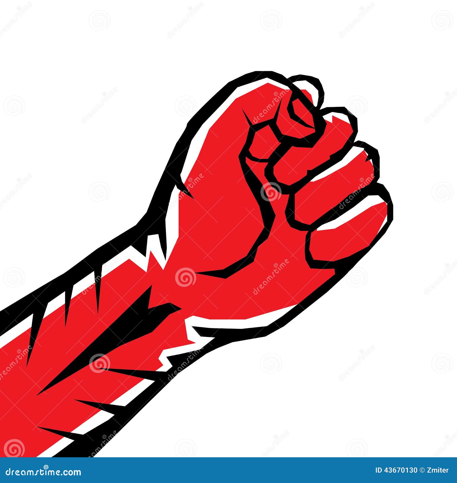 Freedom Concept. Vector Red Fist Icon. Stock Vector - Illustration of ...