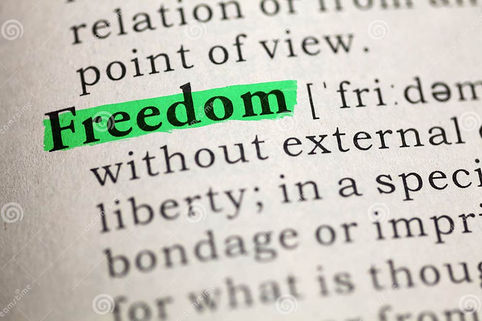 Definition of the Word Freedom Stock Photo - Image of highlighter ...