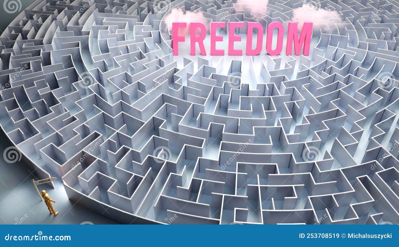 Freedom and a Difficult Path To it Stock Illustration - Illustration of ...