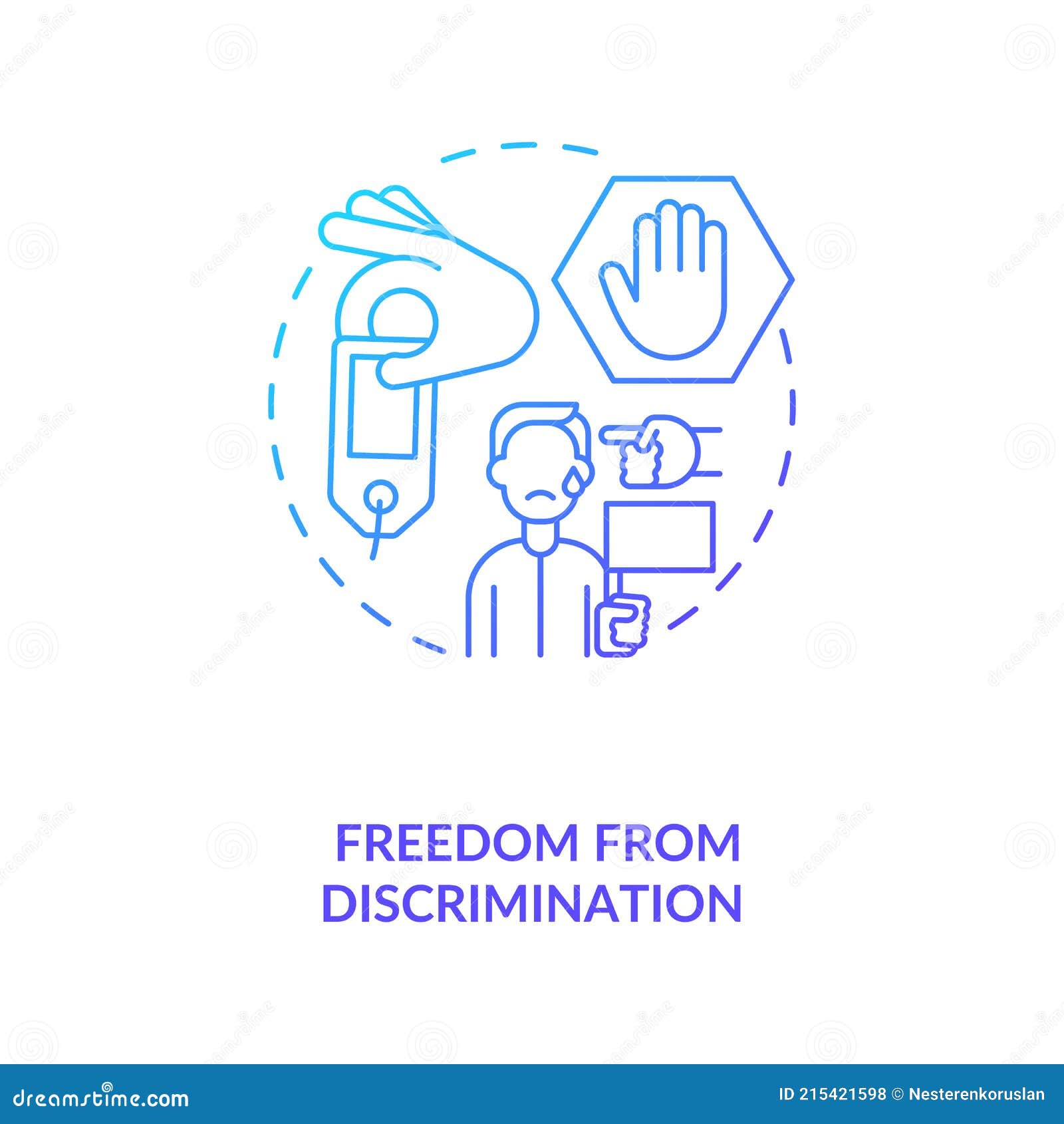 Freedom from Discrimination Blue Gradient Concept Icon Stock Vector ...