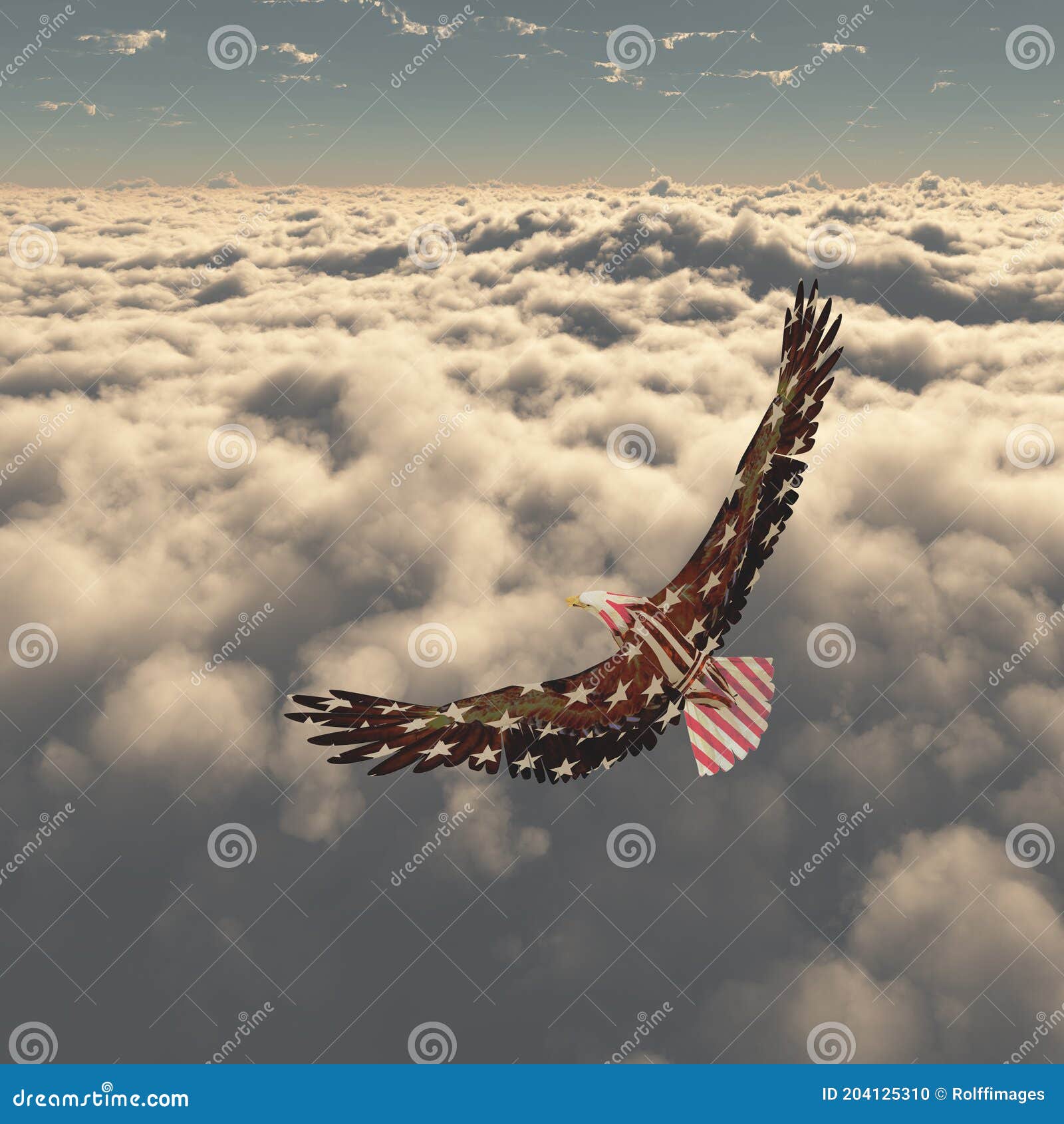 Freedom Eagle Bird stock illustration. Illustration of altitude - 204125310