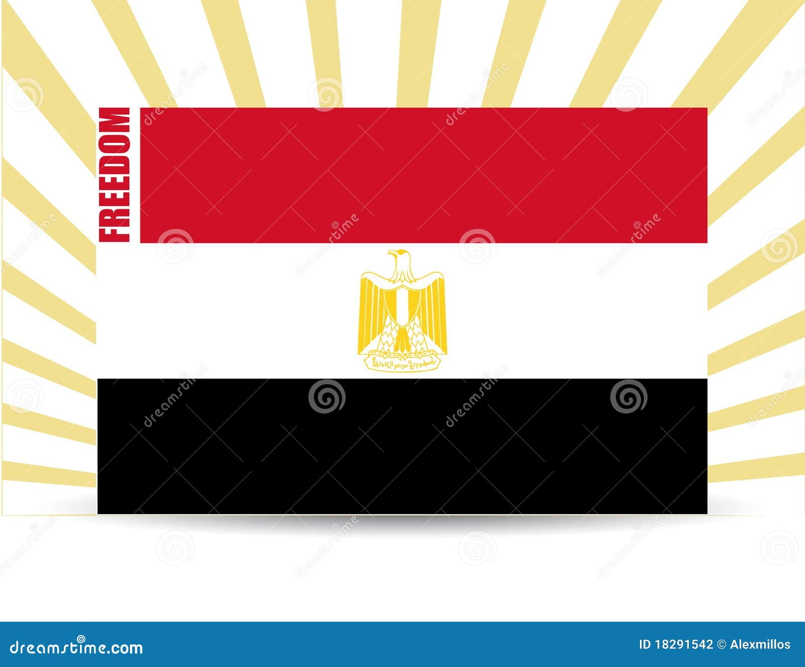 Freedom egypt flag stock vector. Illustration of africa - 18291542