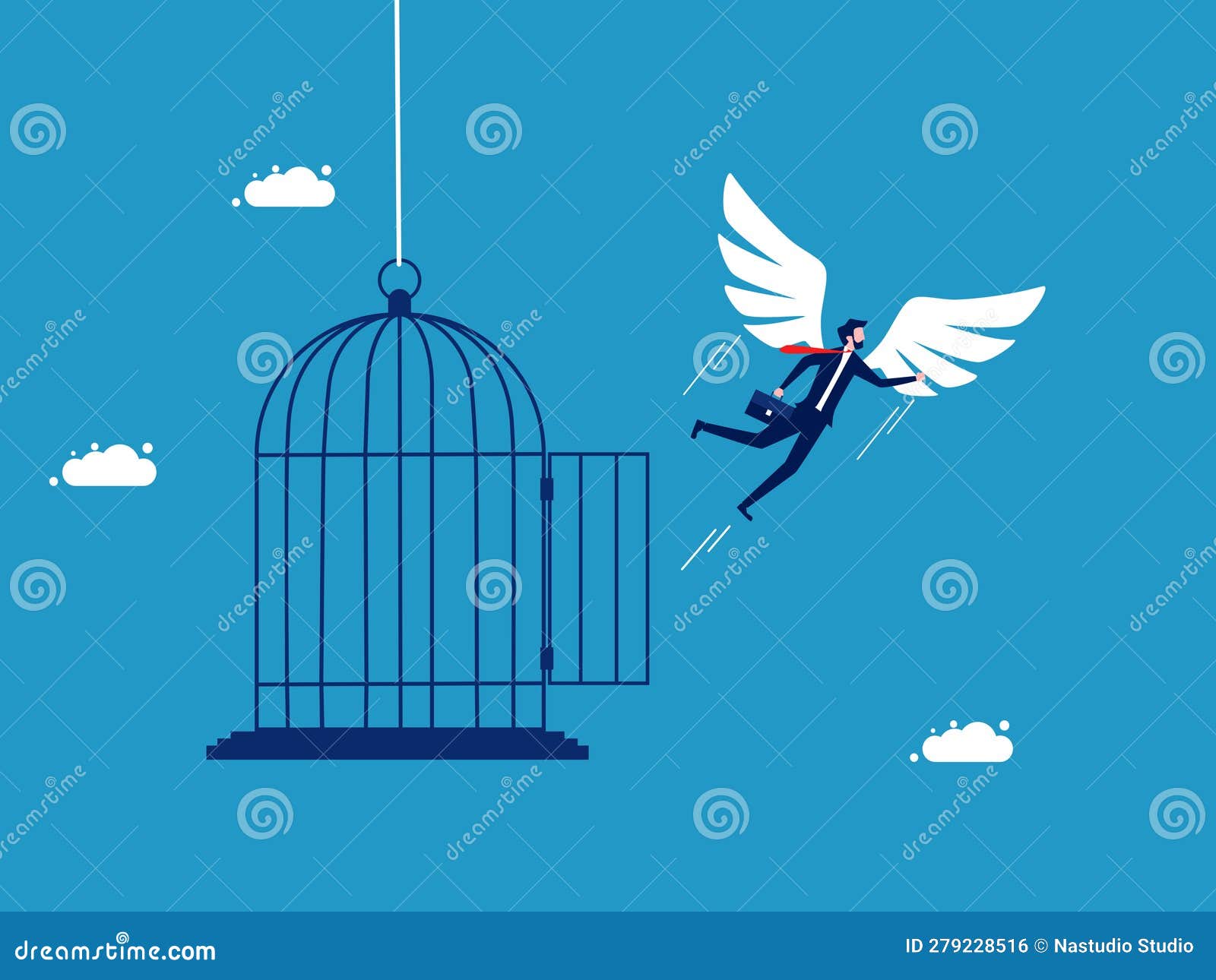 Freedom. Escape from the Cage Stock Vector - Illustration of challenge ...