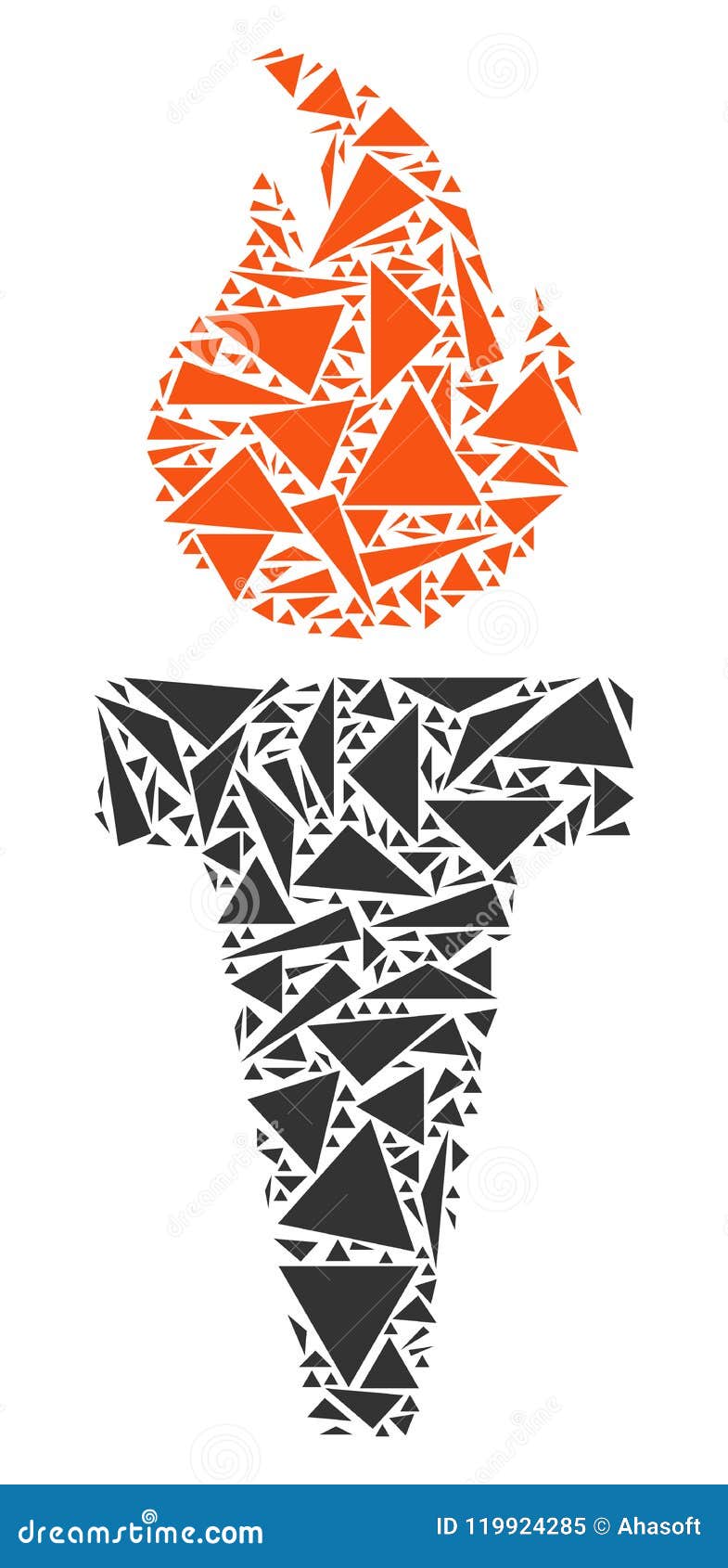 Freedom Fire Torch Collage of Triangles Stock Vector - Illustration of ...
