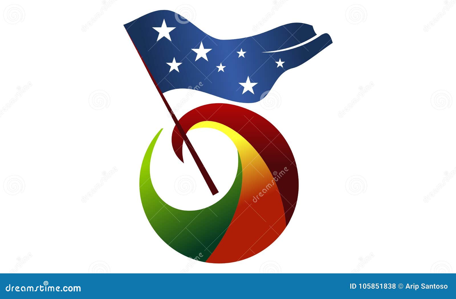 Freedom Flag Logo Design Template Stock Vector - Illustration of flag ...