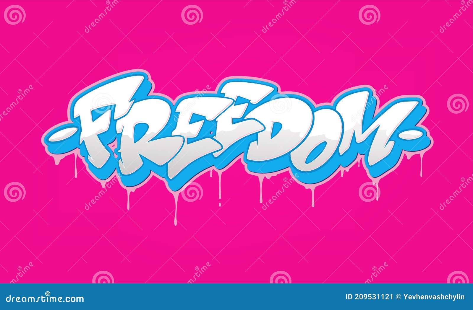 Freedom Font in Graffiti Style. Vector Illustration. Stock Vector ...