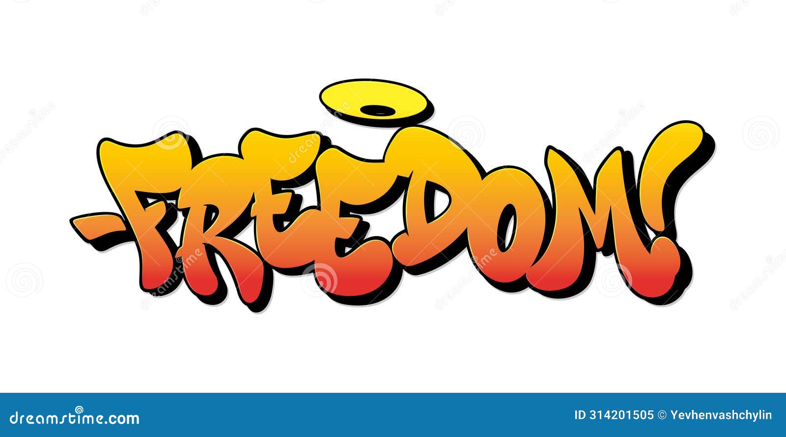 Freedom Font in Graffiti Style. Vector Illustration. Stock Vector ...