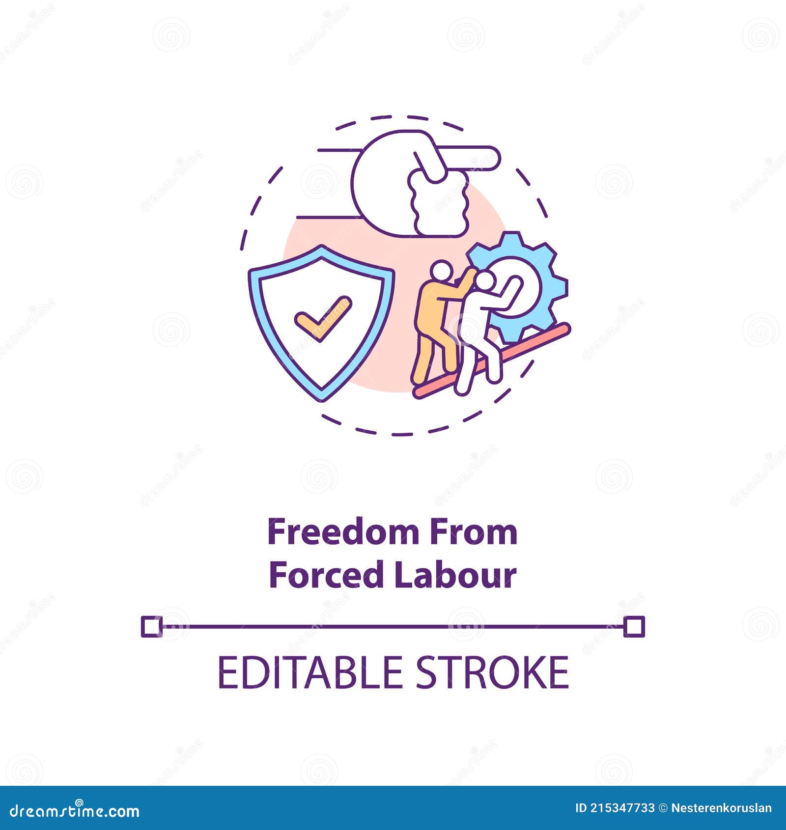 Freedom from Forced Labour Concept Icon Stock Vector - Illustration of ...