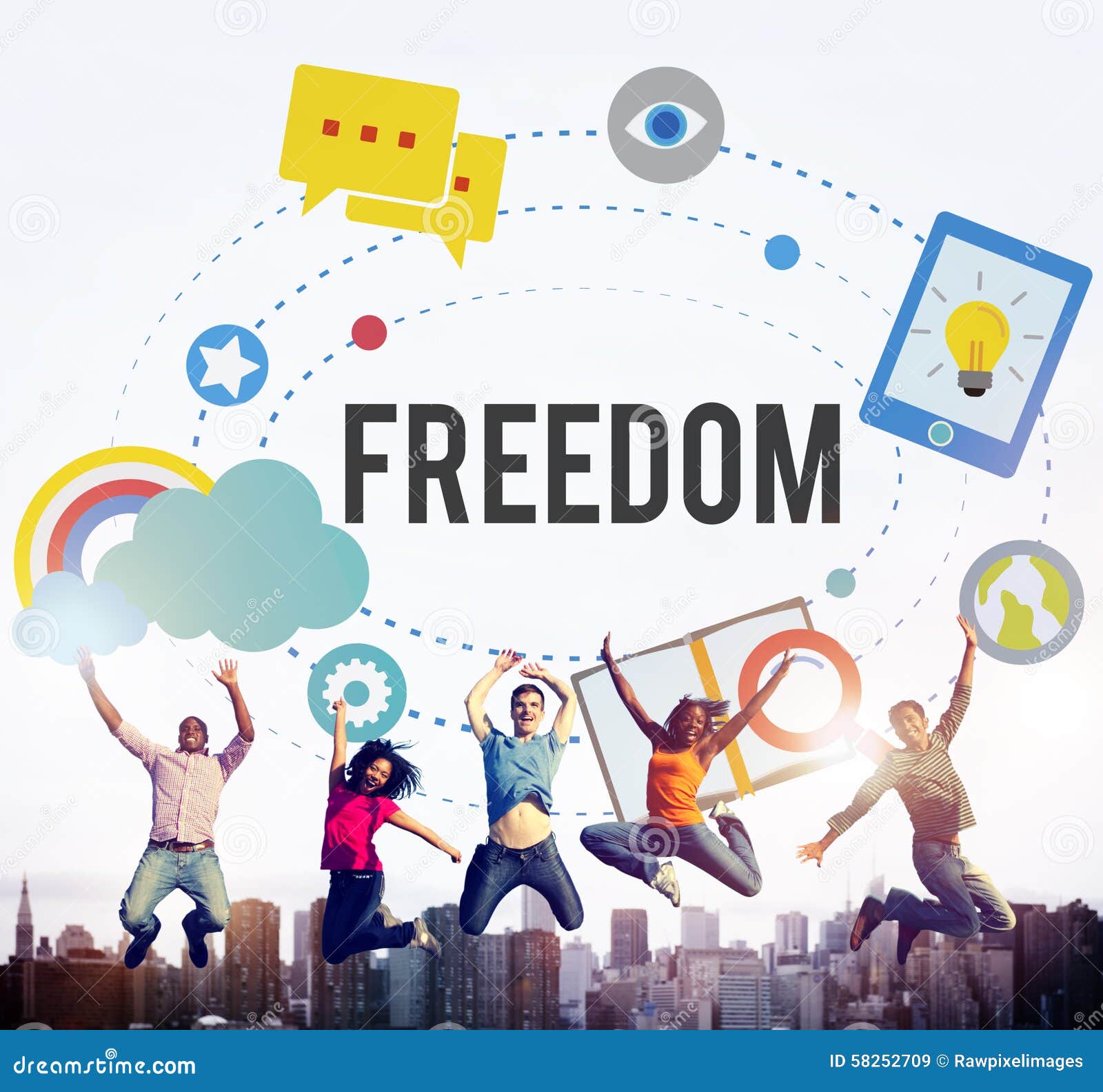 Freedom Free Inspiration Emancipation Independence Concept Stock Image ...