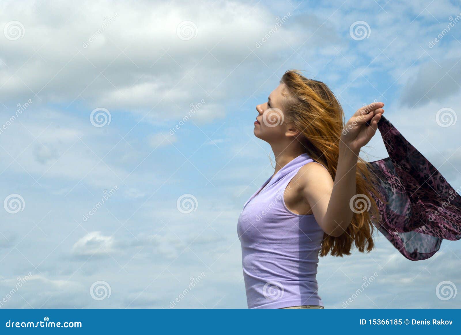 Freedom. Girl and sky stock image. Image of looking, bright - 15366185