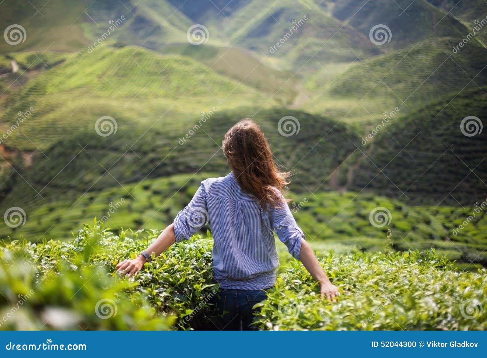 Freedom girl in valley stock photo. Image of outdoor - 52044300