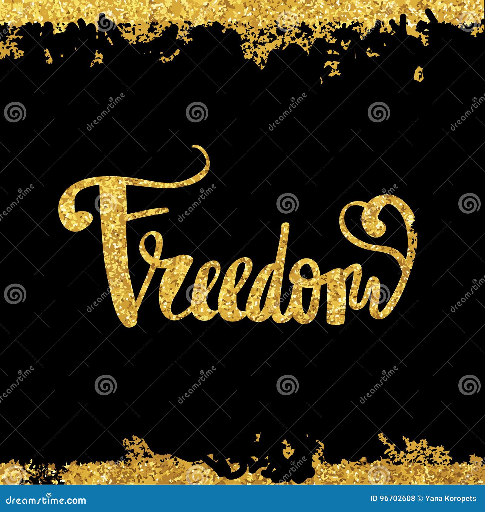 Freedom Calligraphy With Catus American Flag Colors. Happy Independence ...